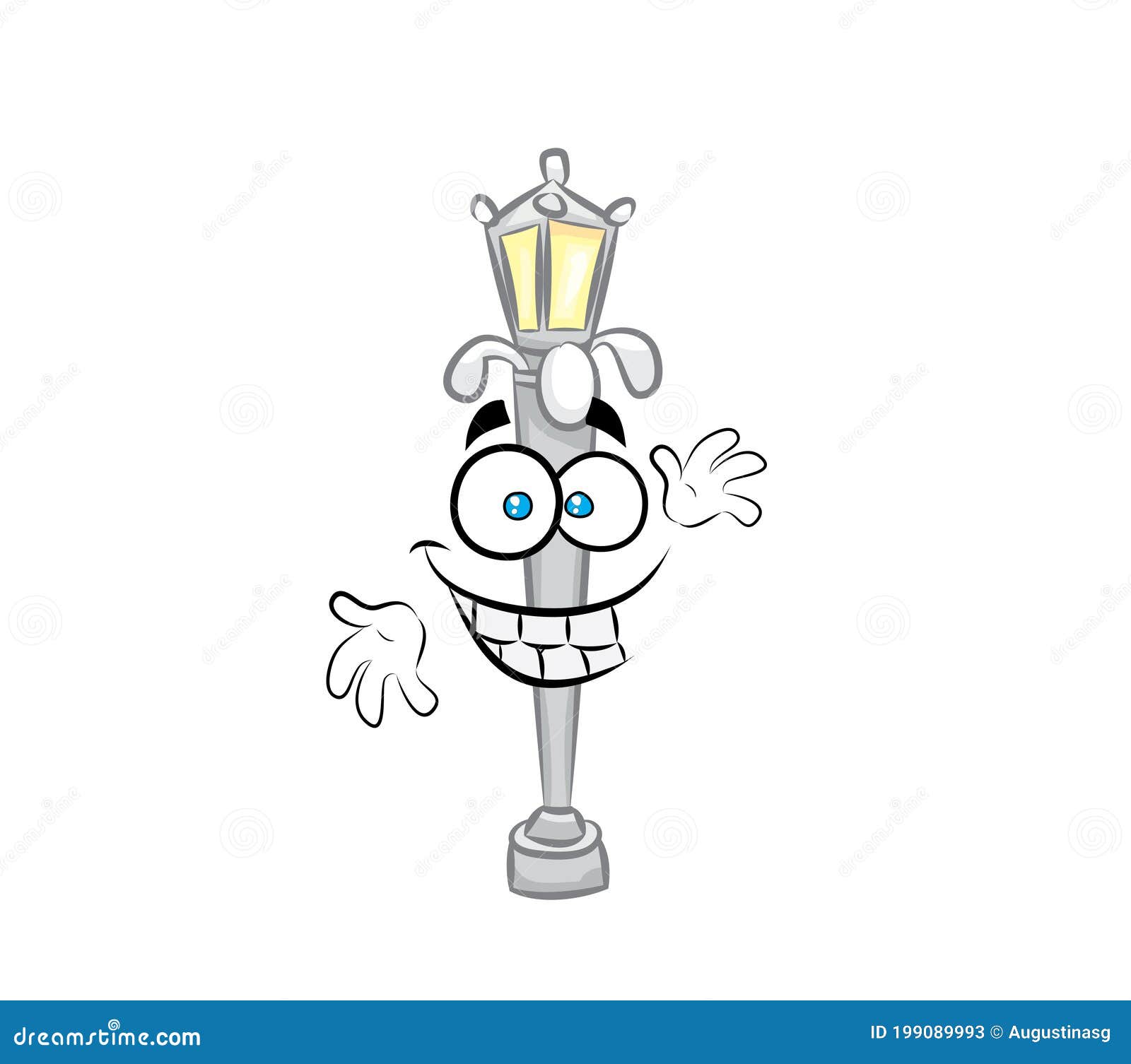 Happy Cartoon Illustration of Street Light Stock Illustration ...