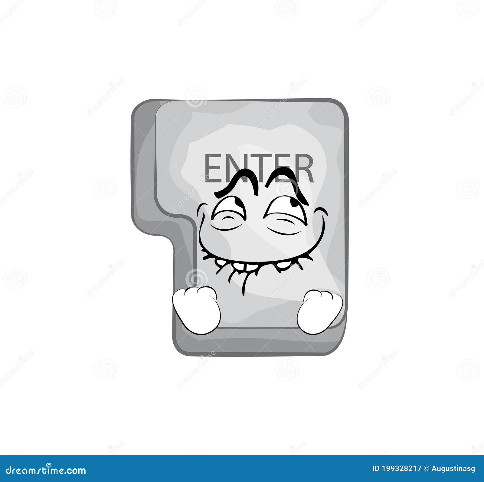 Vector Cartoon Illustration Of Comic Internet Meme Of Enter Button With ...