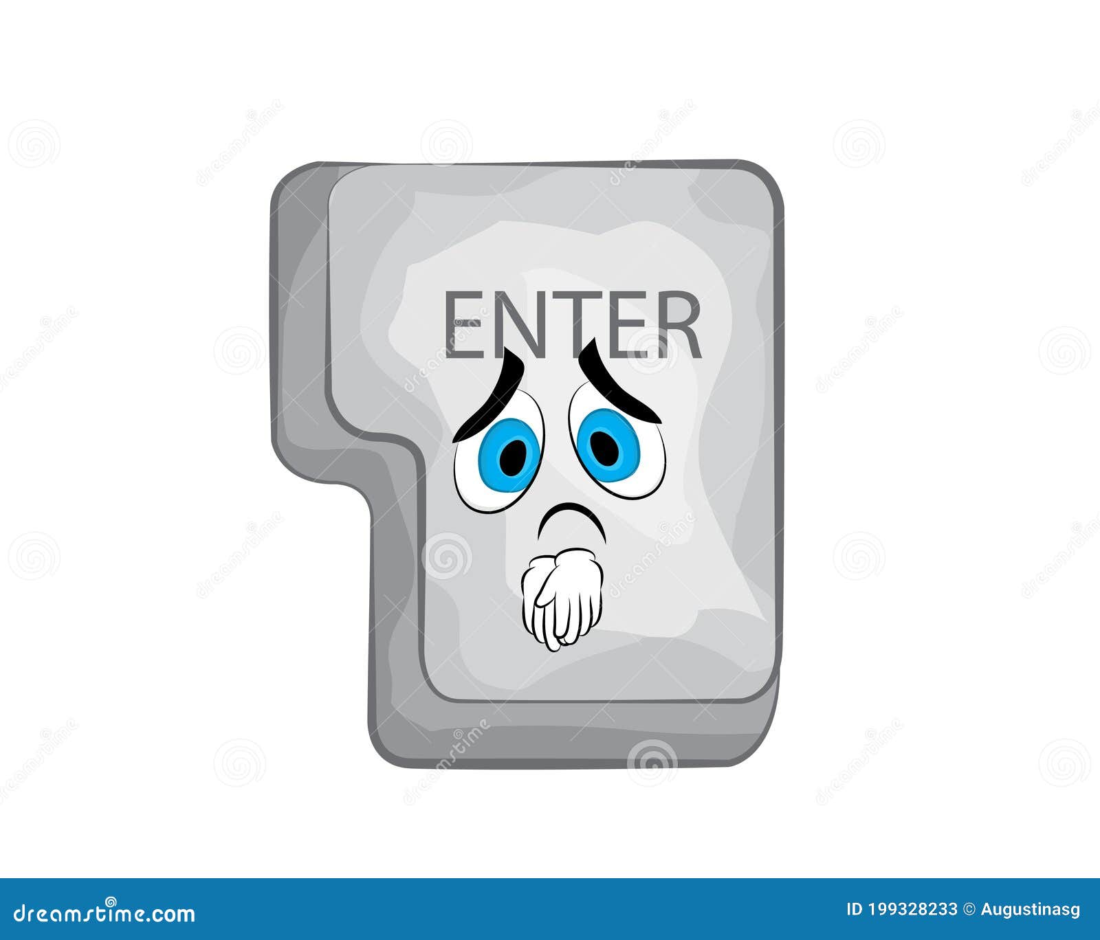 Sad Cartoon Illustration of Enter Button Stock Illustration ...