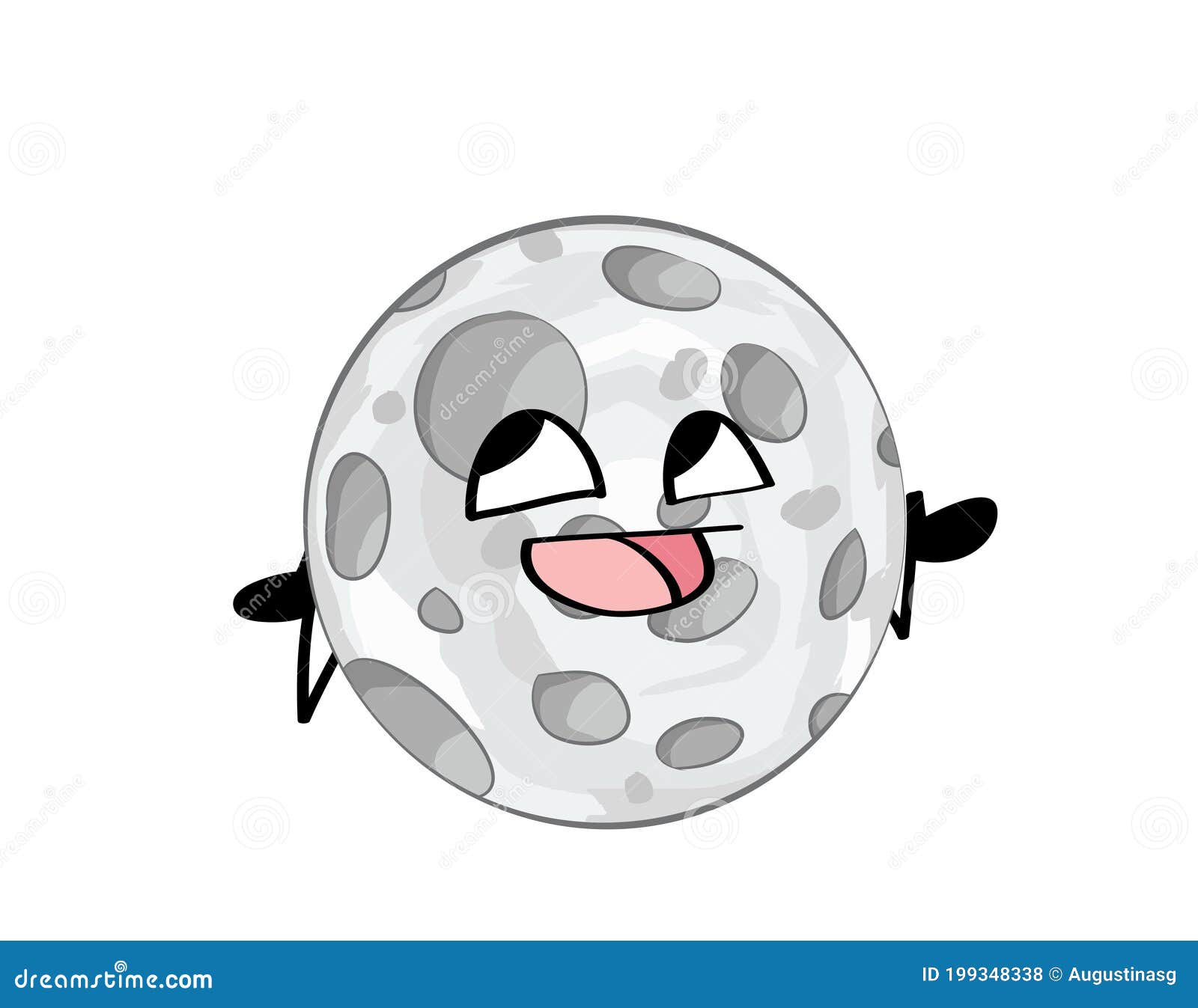 Happy Internet Meme Illustration of Full Moon Stock Illustration ...