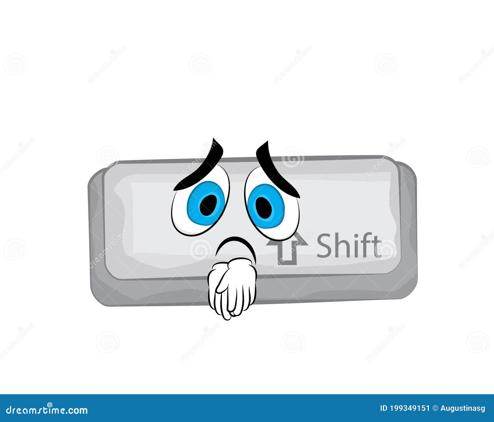 Sad Cartoon Illustration of Shift Key Stock Illustration - Illustration ...