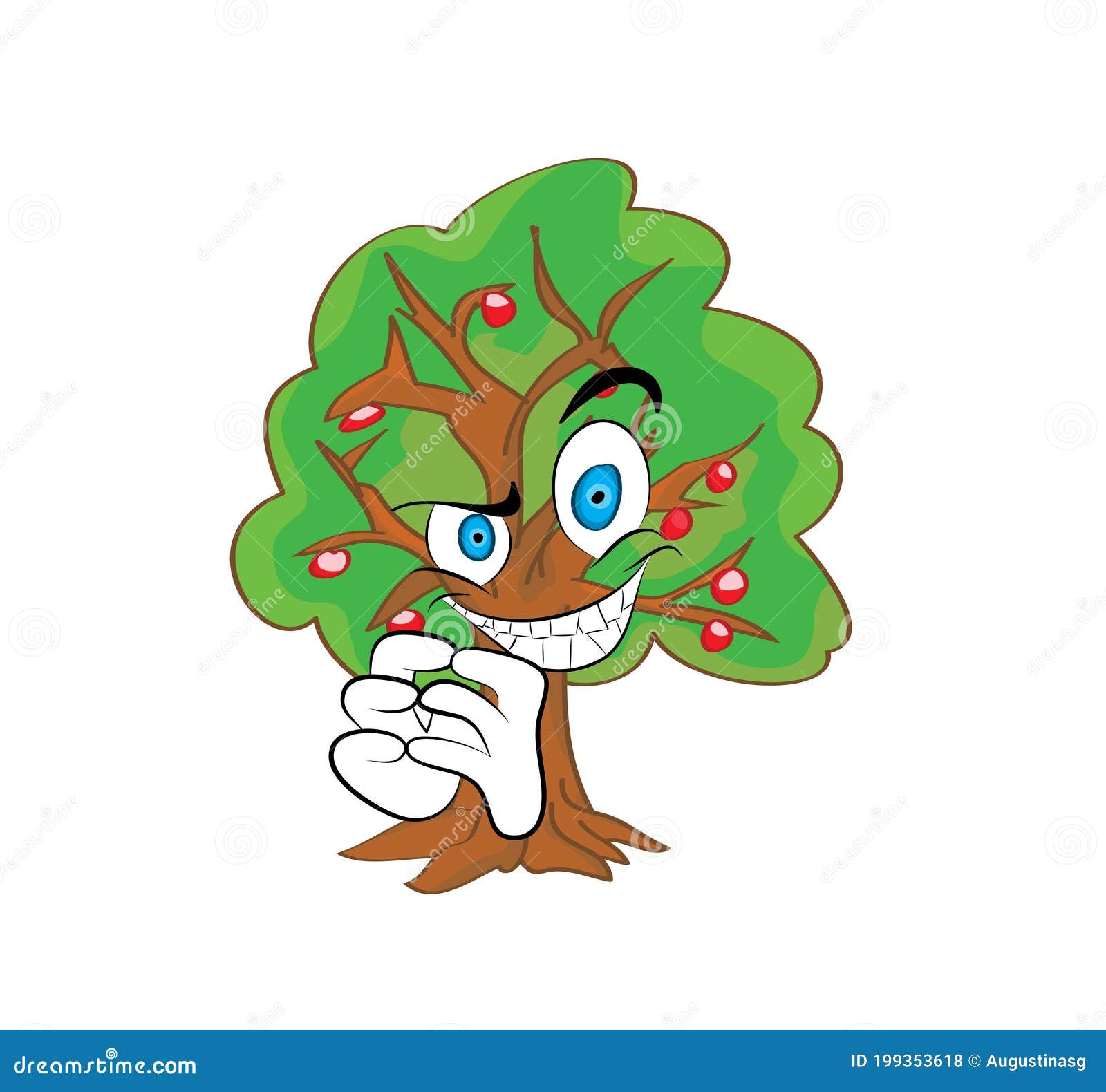 Evil Cartoon Illustration Of Apple Tree | CartoonDealer.com #199353618