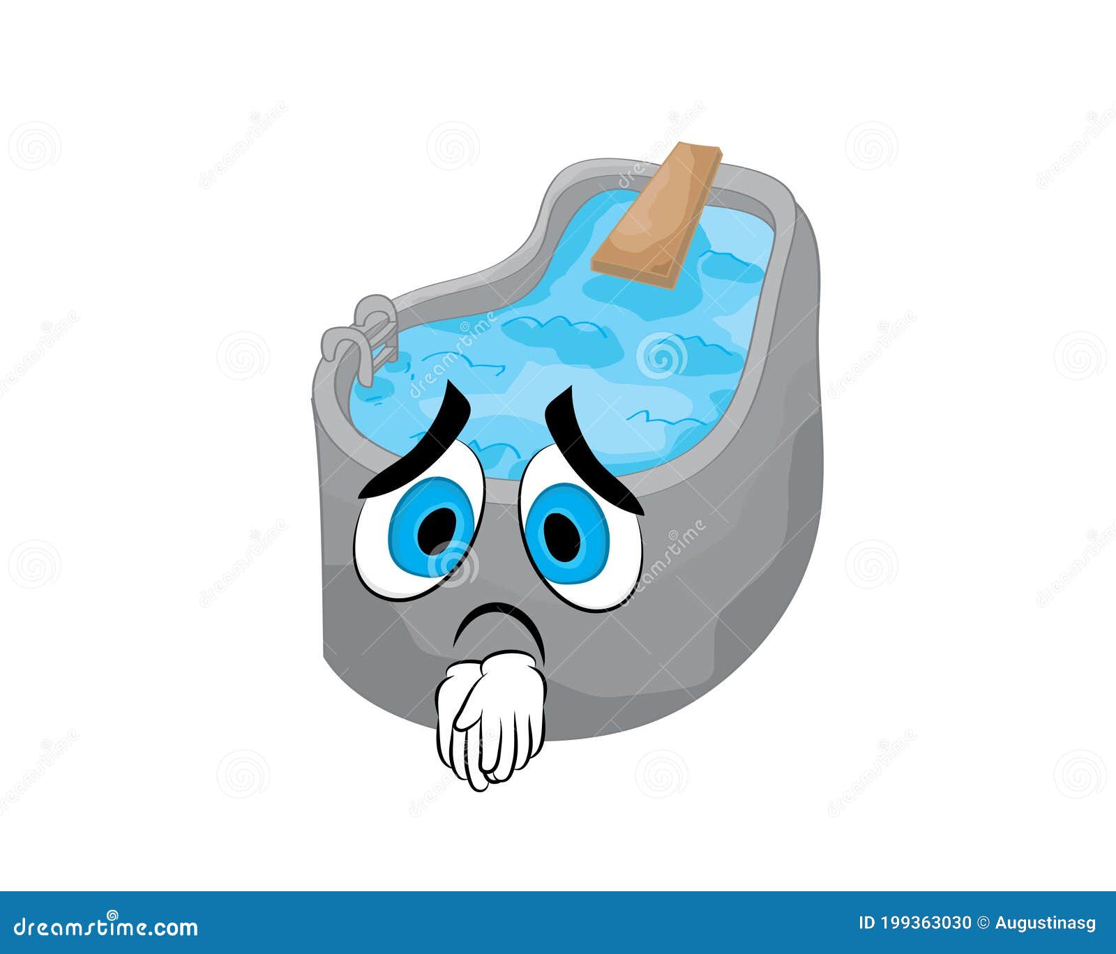 Sad Cartoon Illustration of Pool Stock Illustration - Illustration of ...