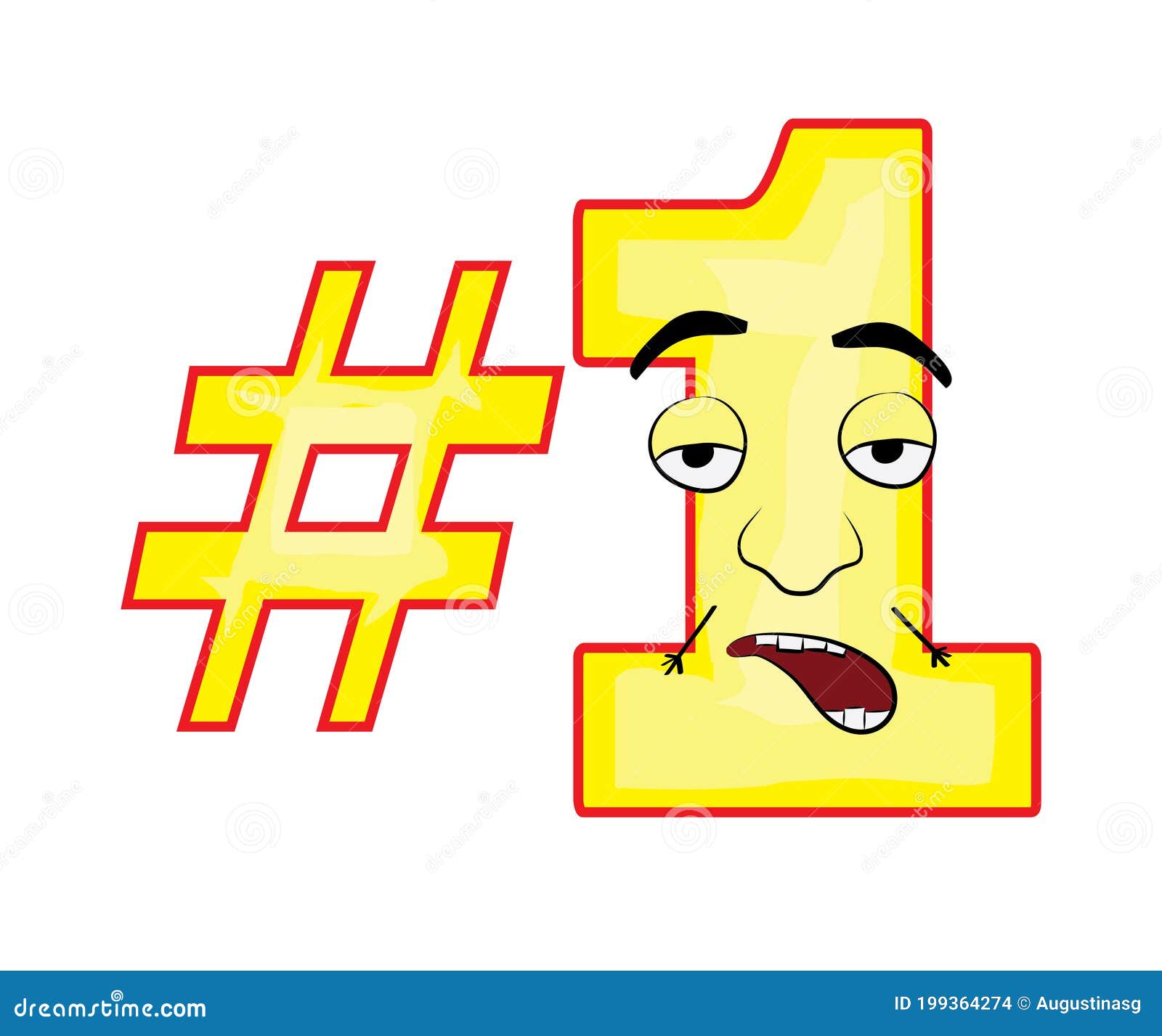 Dumb Looking Illustration of Number One Stock Illustration ...