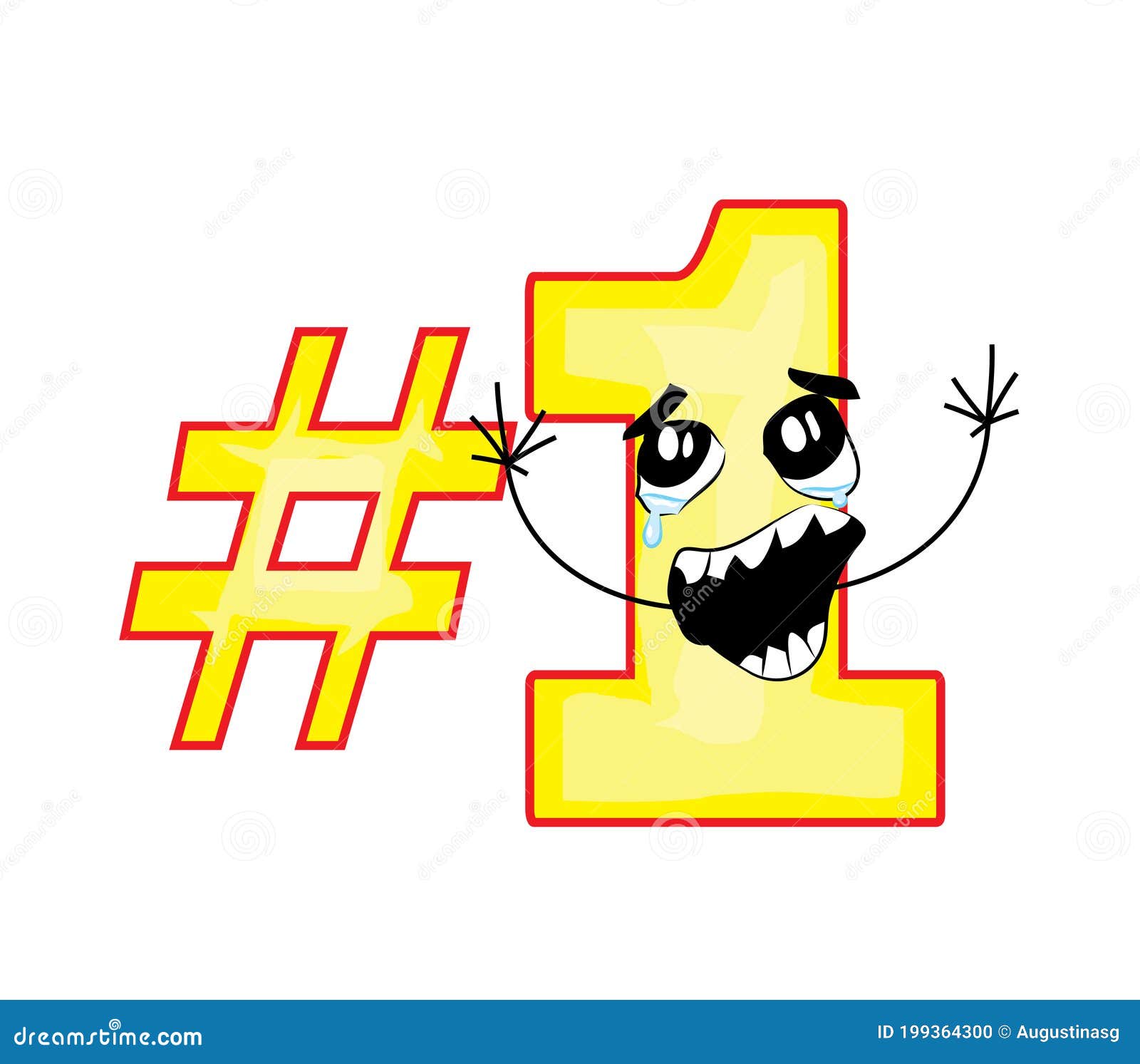 Crying Internet Meme Illustration of Number One Stock Illustration ...