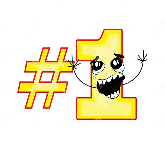 Crying Internet Meme Illustration of Number One Stock Illustration ...