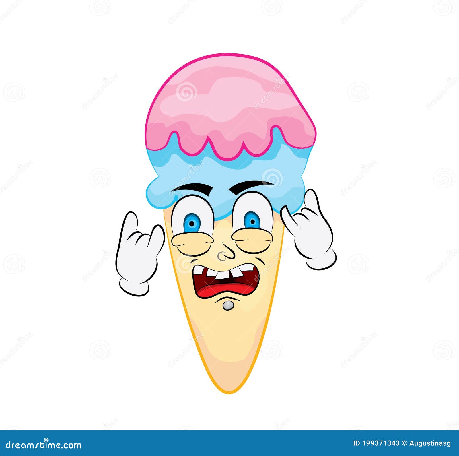 Punk Cartoon Illustration of Bubble Gum Ice Cream Stock Illustration ...