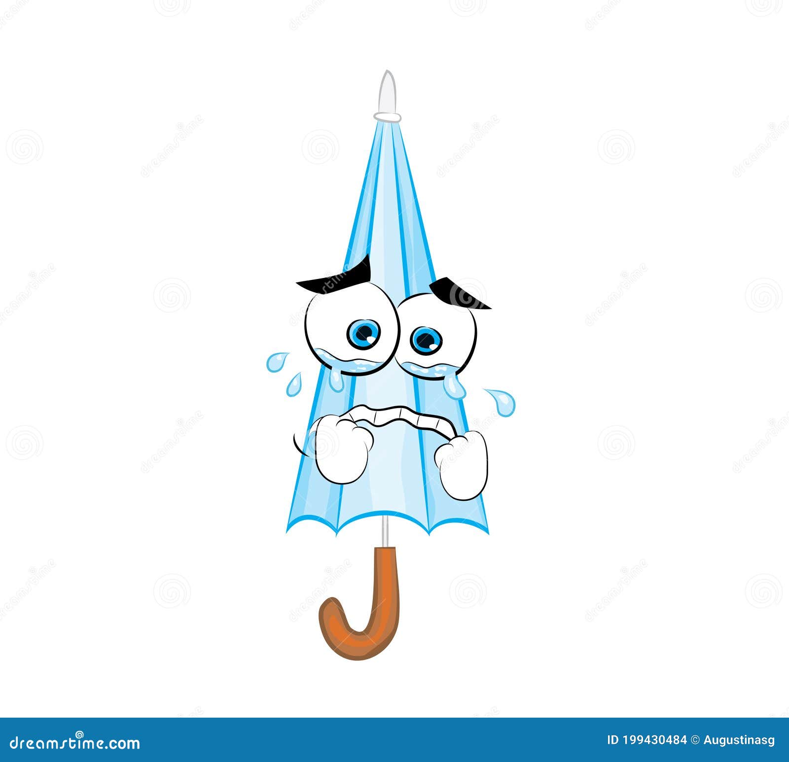 Crying Cartoon Illustration of Umbrella Stock Illustration ...