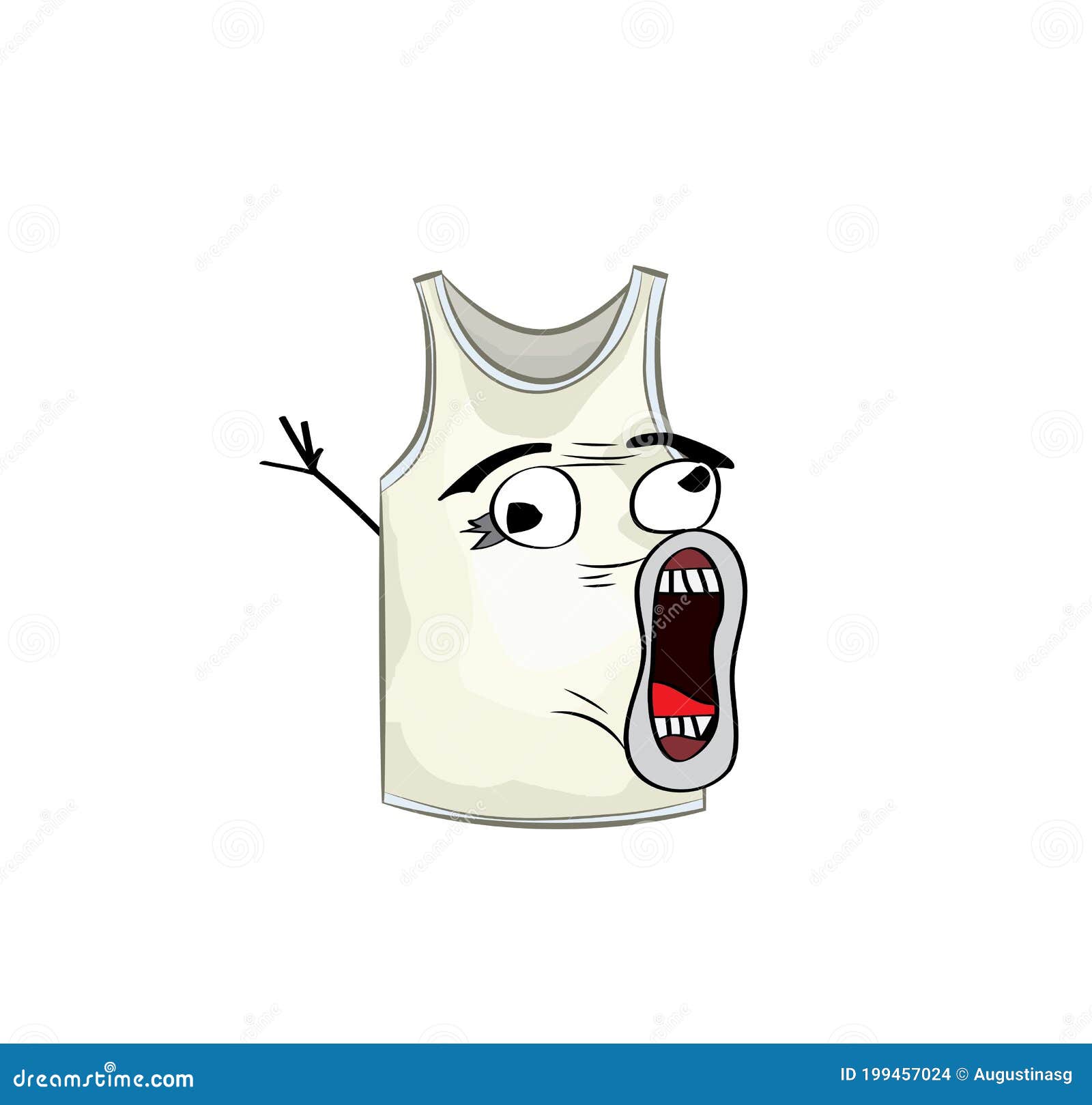 Crazy Internet Meme Illustration of Grey Tank Top Blank T Shirt Stock ...