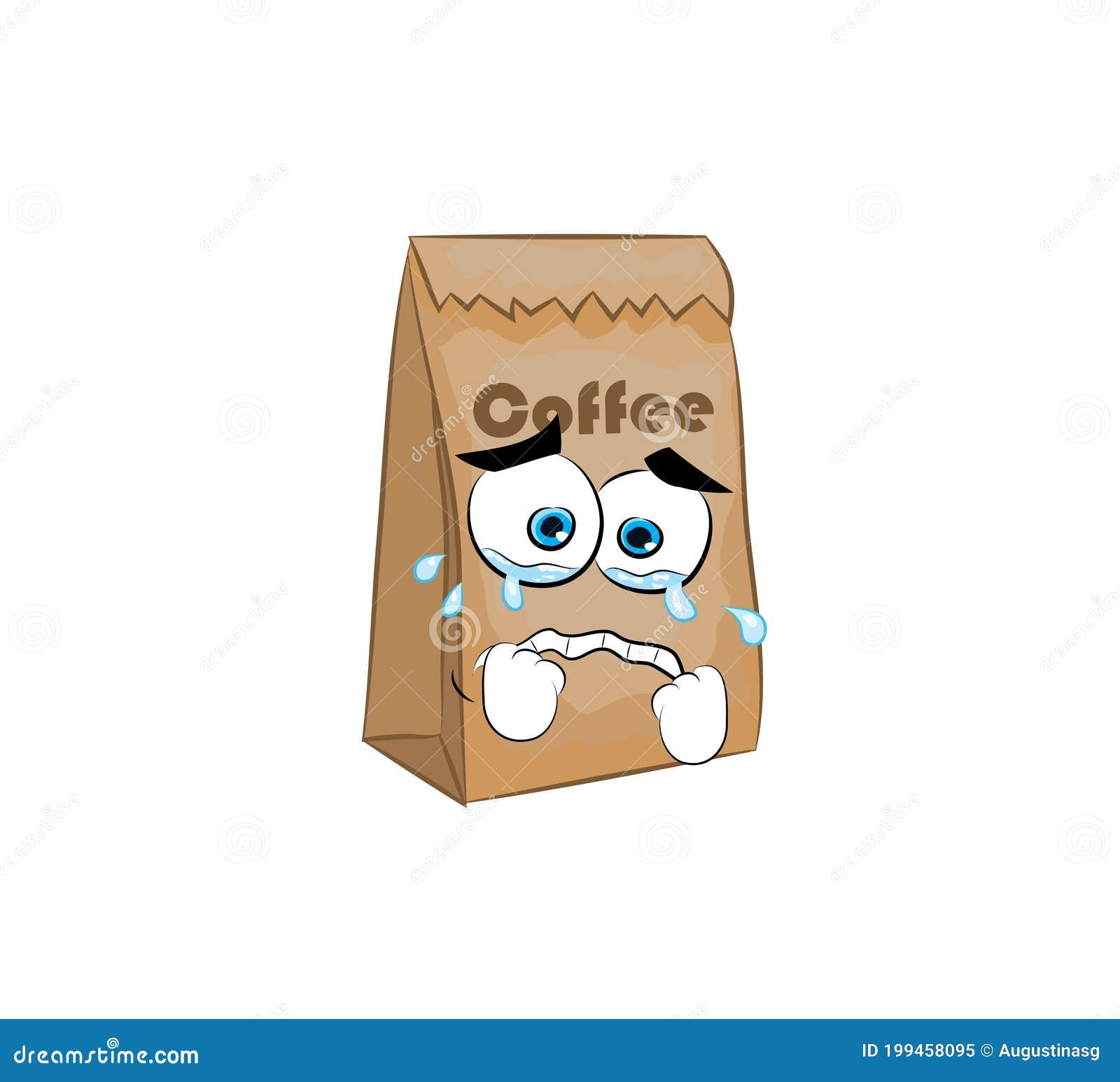 Crying Coffee Vending Machine In A Karakter Vector Illustration ...