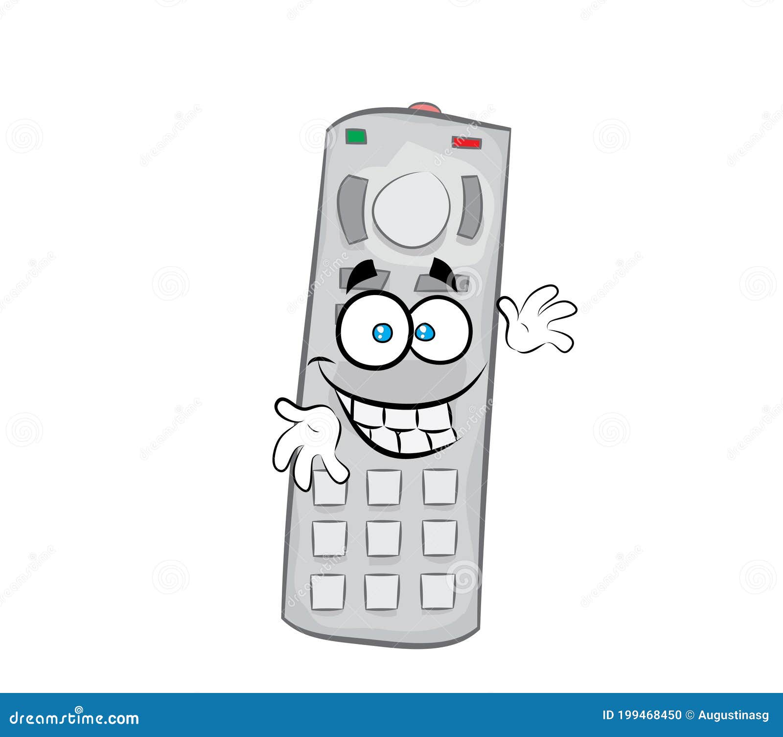 Happy Cartoon Illustration of TV Remote Control Stock Illustration ...