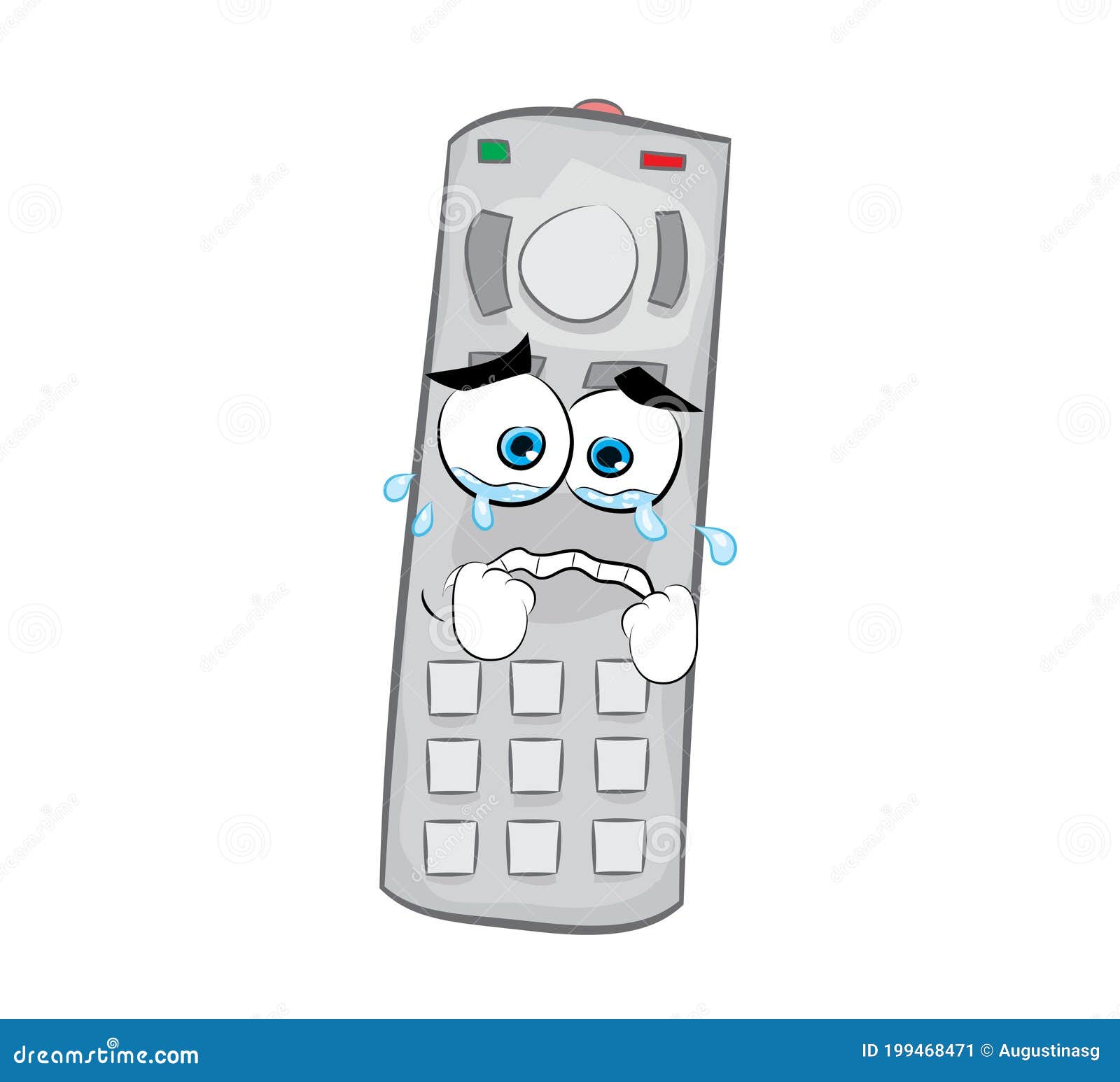 Crying Cartoon Illustration of TV Remote Control Stock Illustration ...