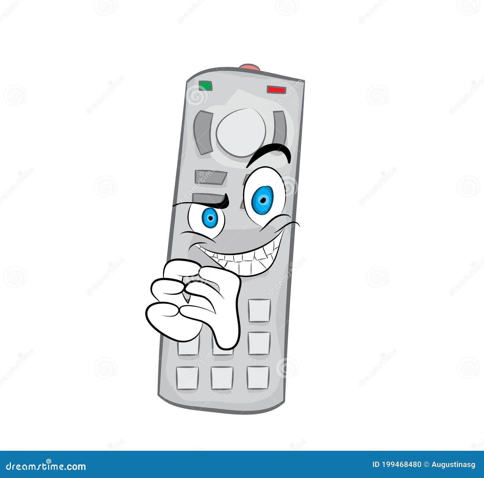 Evil Cartoon Illustration of TV Remote Control Stock Illustration ...