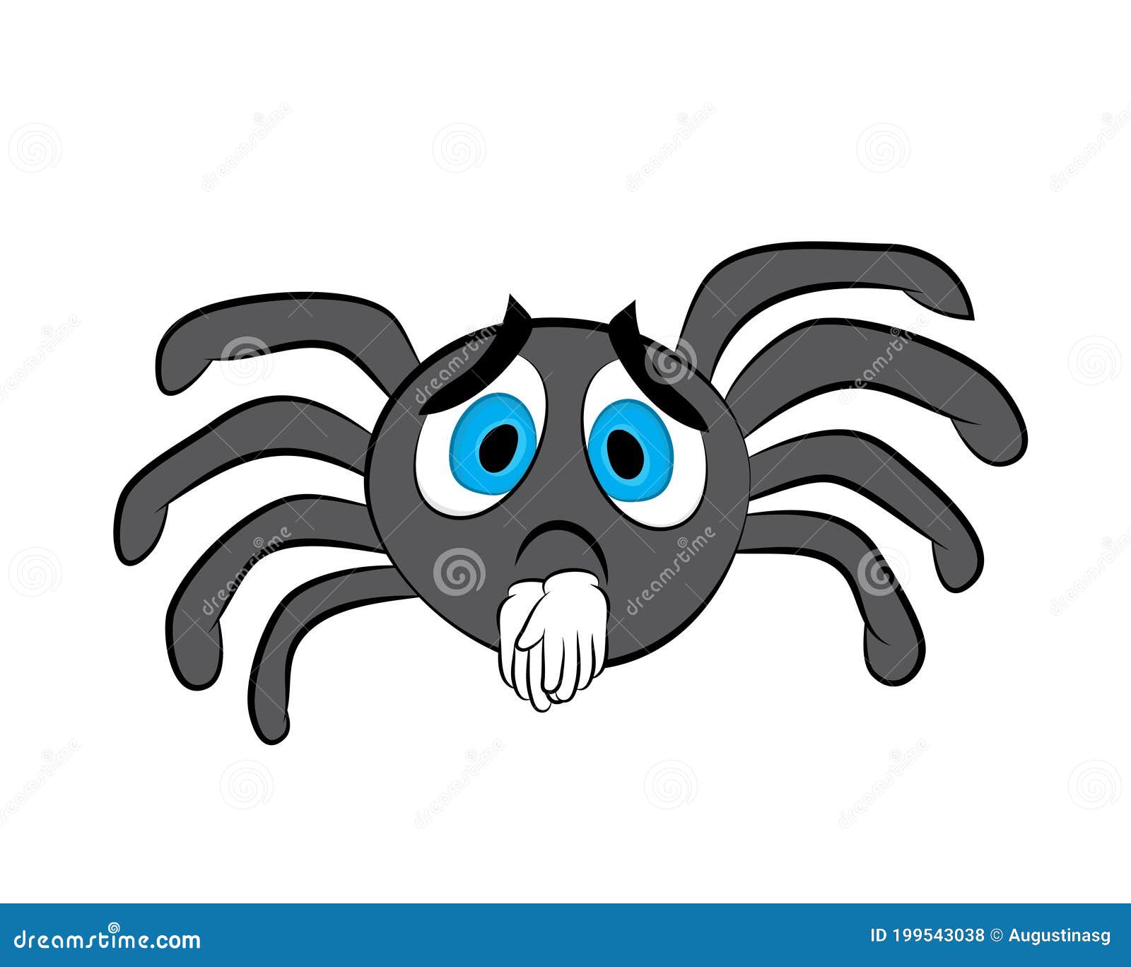 Sad Cartoon Illustration of Spider Stock Illustration - Illustration of ...