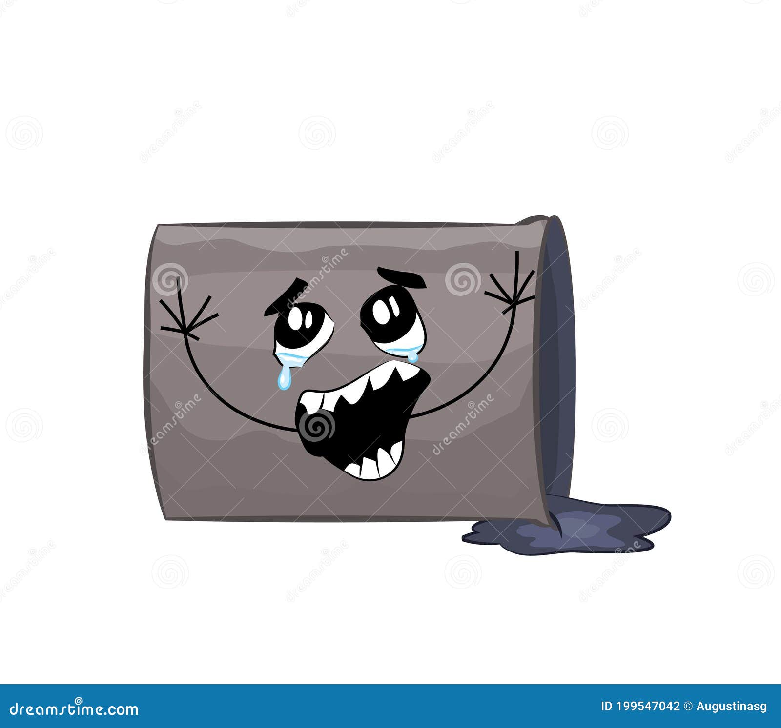Crying Internet Meme Illustration Of Spilled Oil Barrel Royalty-Free ...