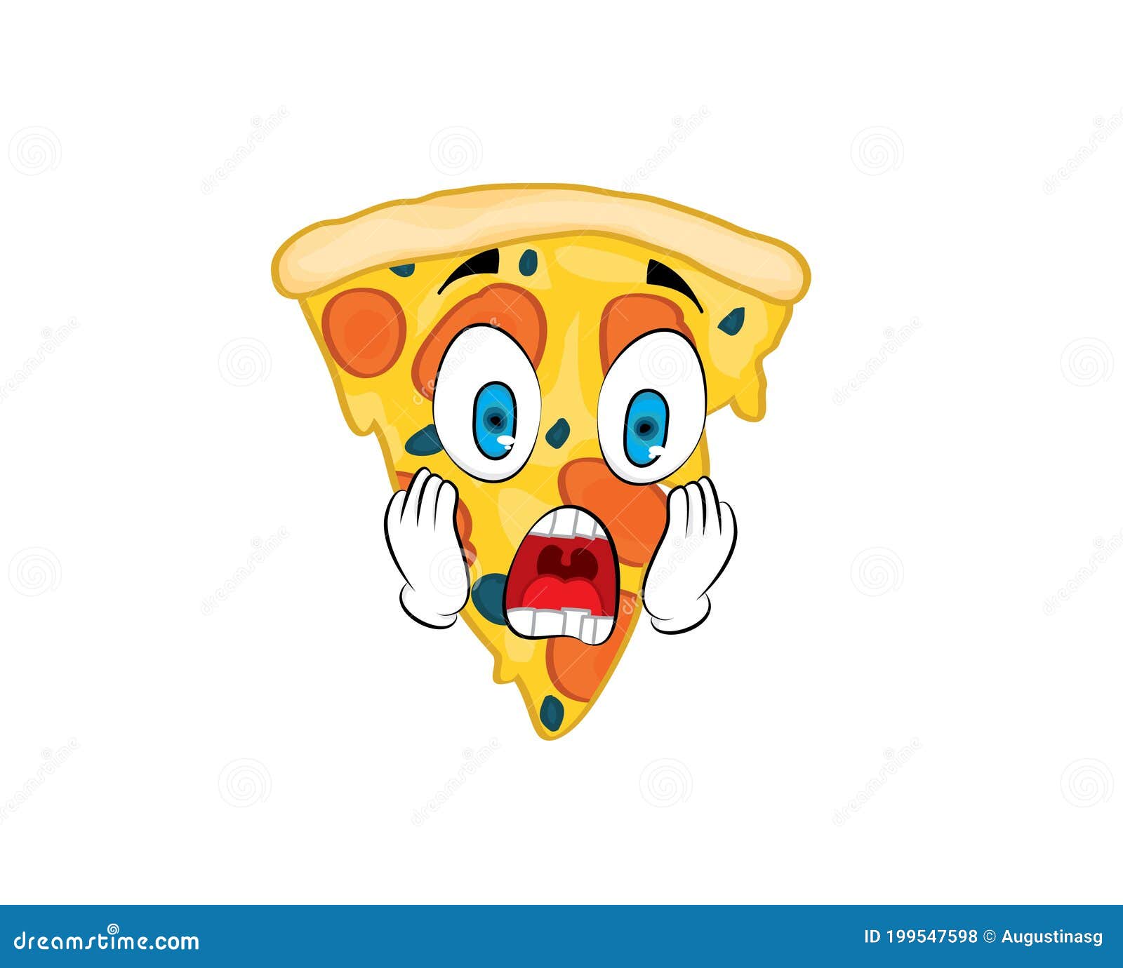 Scared Pizza Cartoon Stock Illustration | CartoonDealer.com #43528807