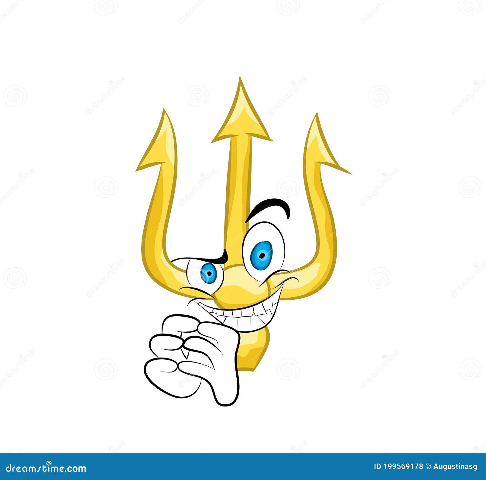 Angry Cartoon Illustration Of Neptune Trident | CartoonDealer.com ...