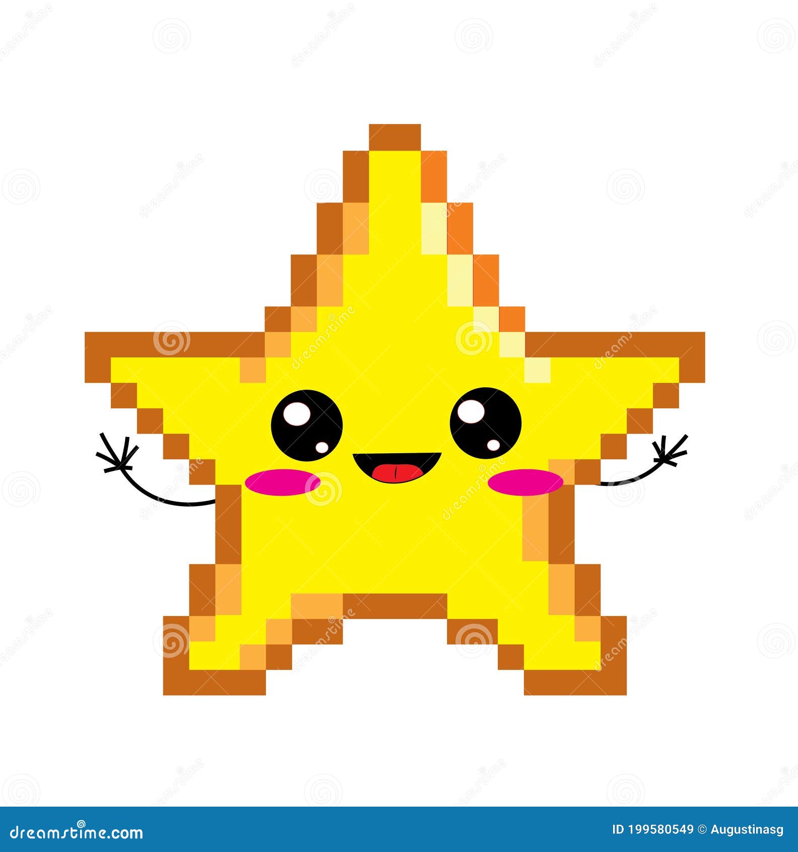 Pixel Art Star Cartoon Vector | CartoonDealer.com #85473363