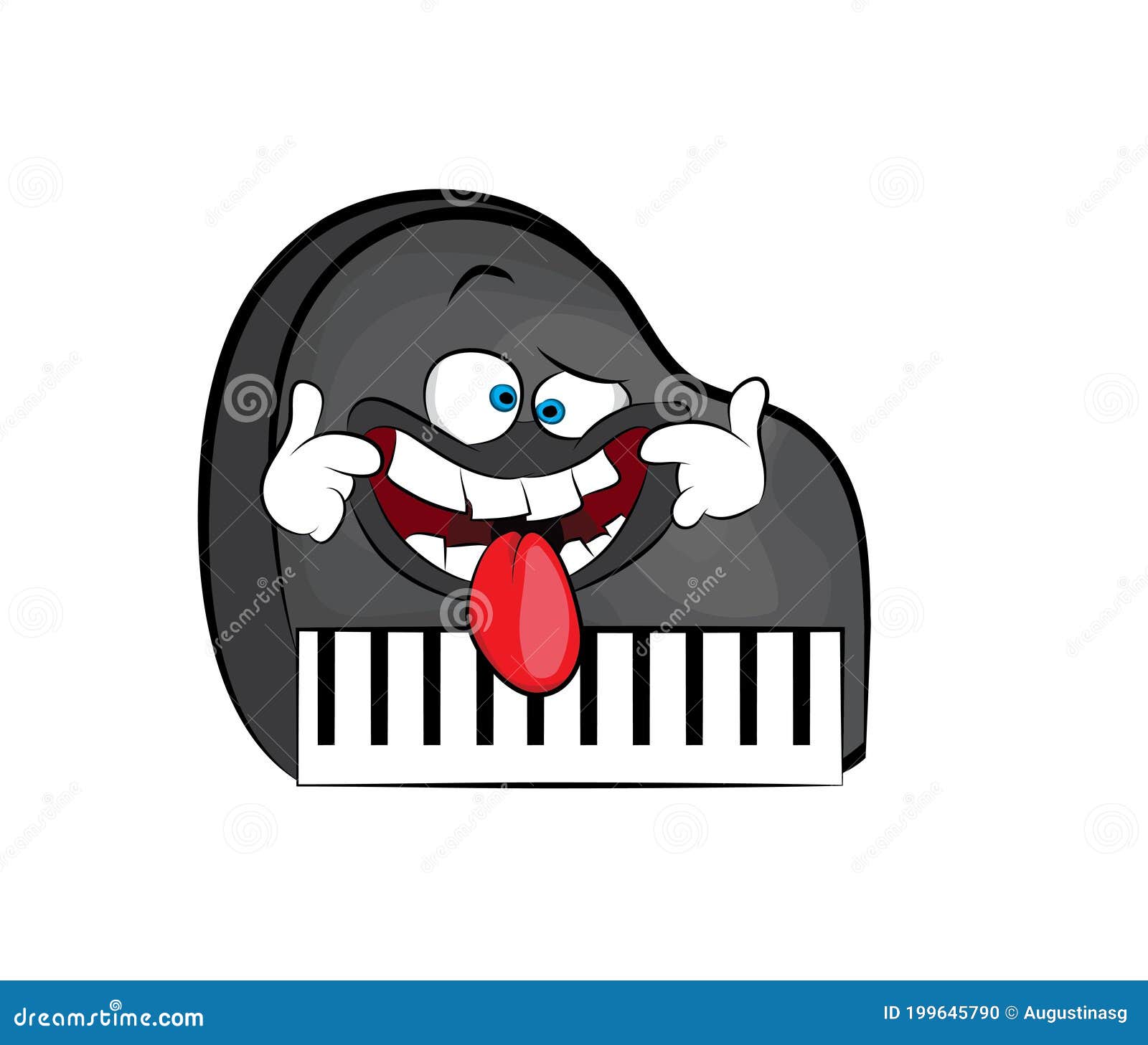 Crying Cartoon Illustration of Piano Keys Stock Illustration ...