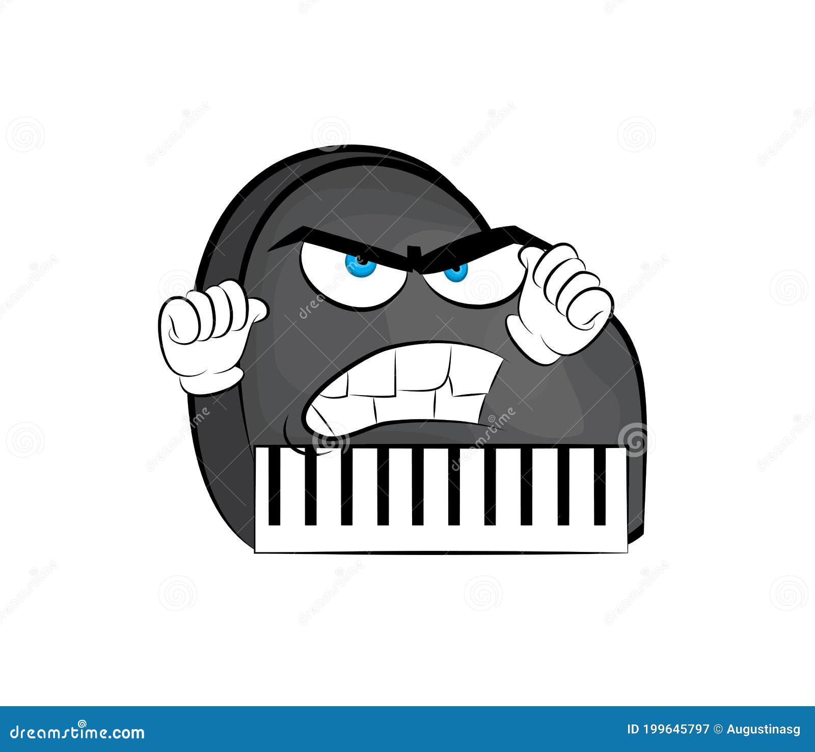 Angry Cartoon Illustration of Piano Keys Stock Illustration ...