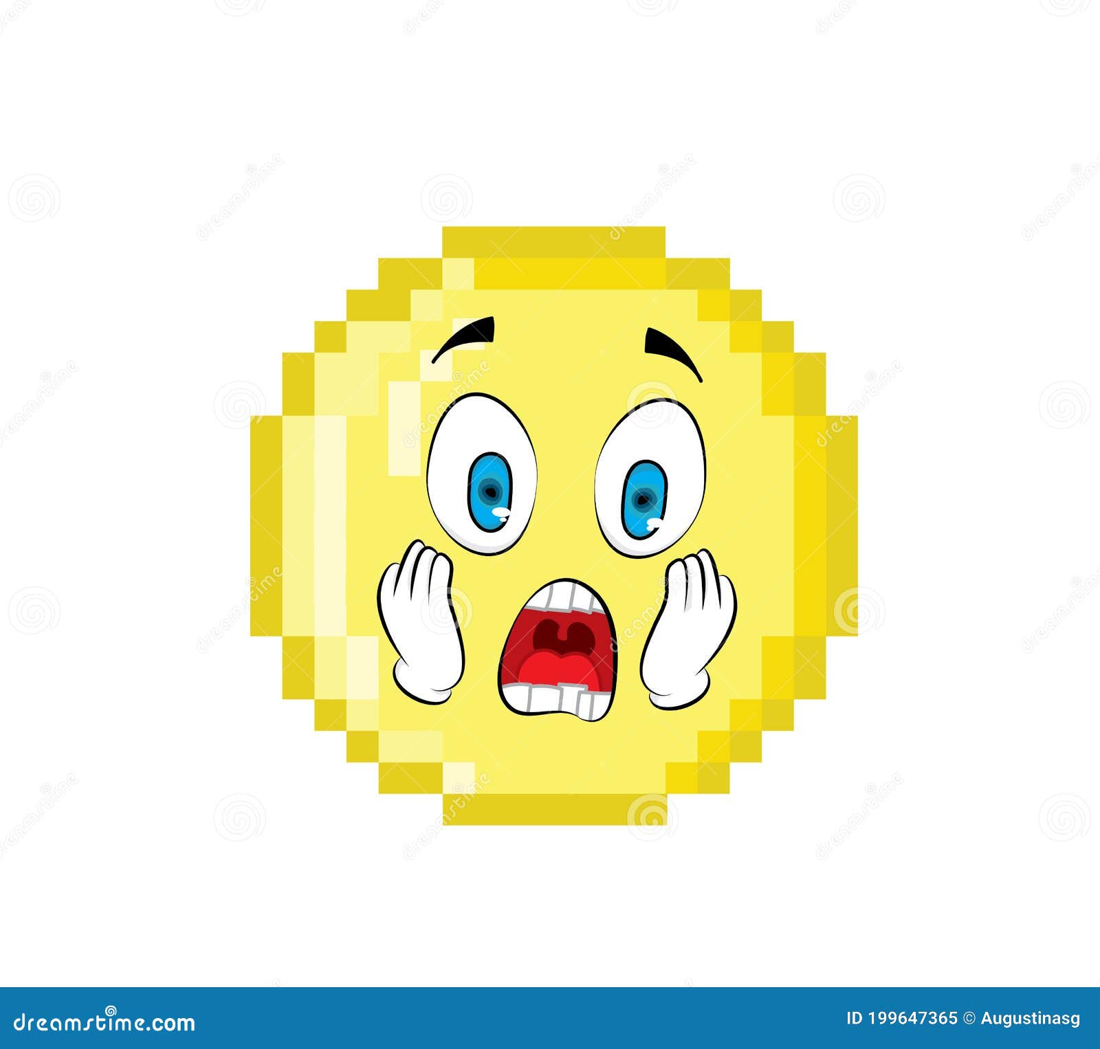 Scared Illustration of Pixel Art Golden Coin Stock Illustration ...