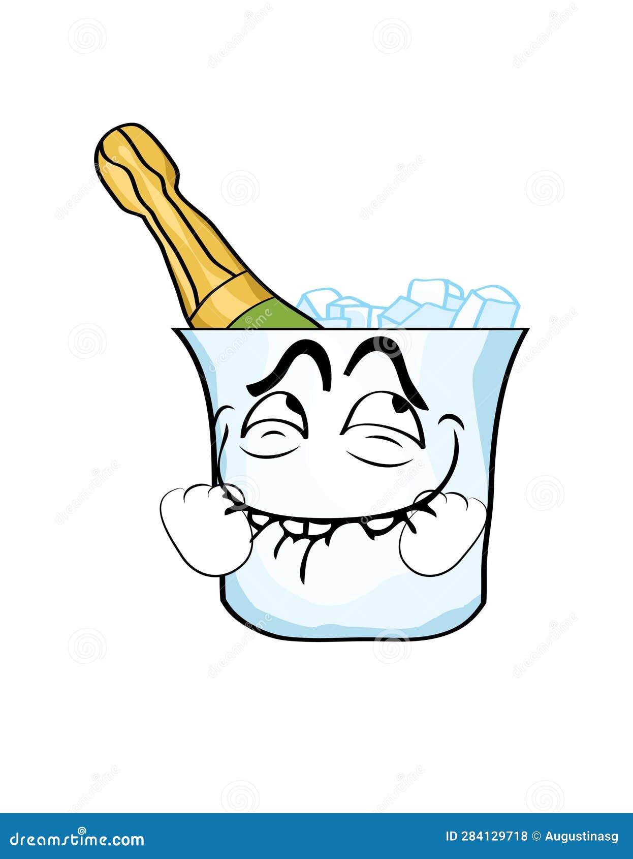 Comic Internet Meme Illustration of Champagne in the Bucket Stock ...