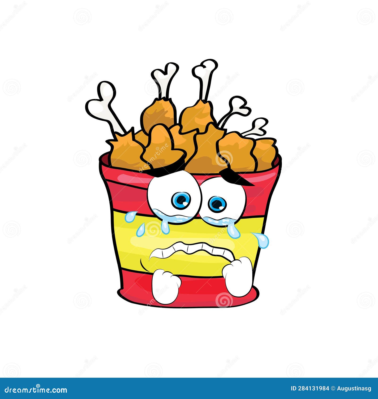 Crying Chicken Biryani Isolated In The Mascot Cartoon Vector ...