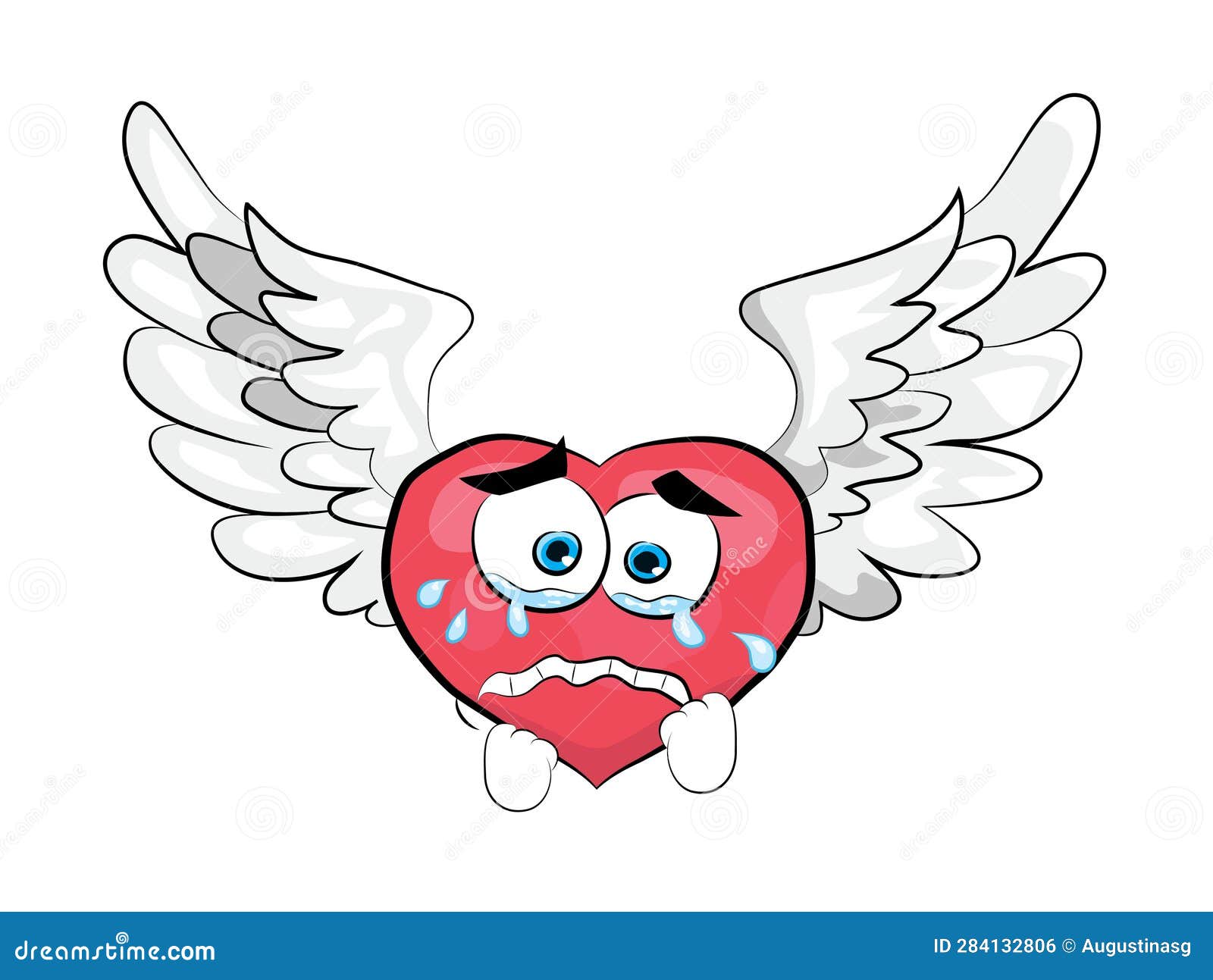 Crying Internet Meme Illustration Of Heart With Wings | CartoonDealer ...