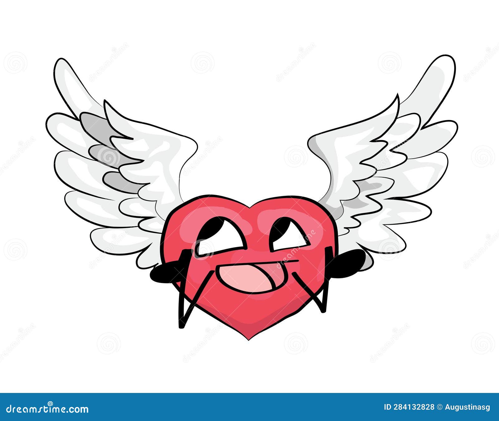 Happy Internet Meme Illustration of Heart with Wings Stock Illustration ...