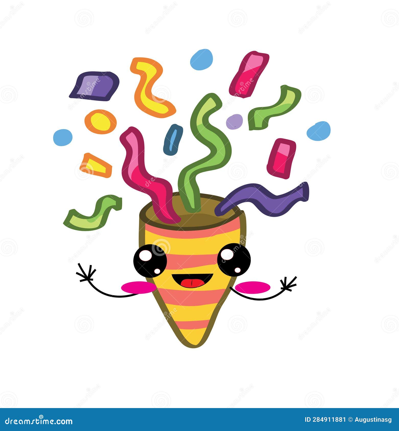 Cute Cartoon Illustration of Confetti Stock Illustration - Illustration ...