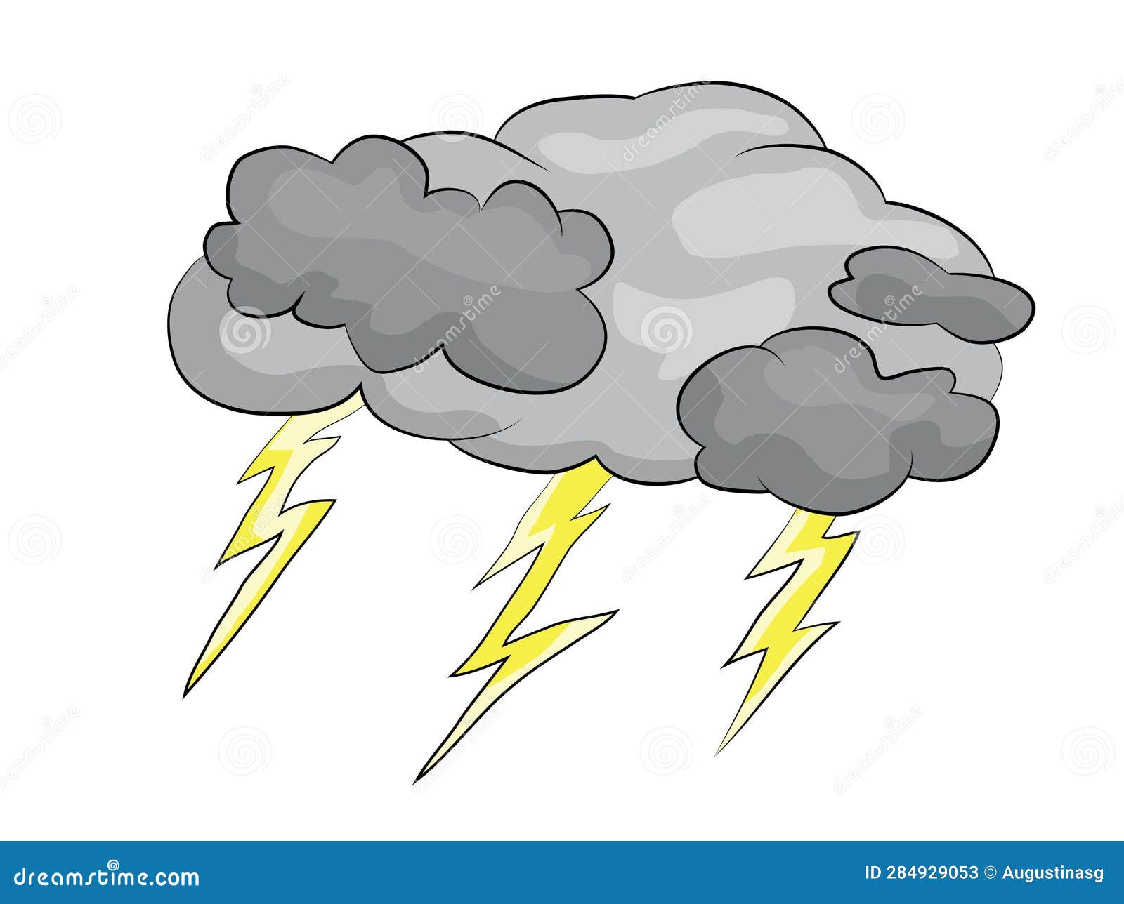 Cartoon Illustration of Cloud with Thunder Stock Illustration ...