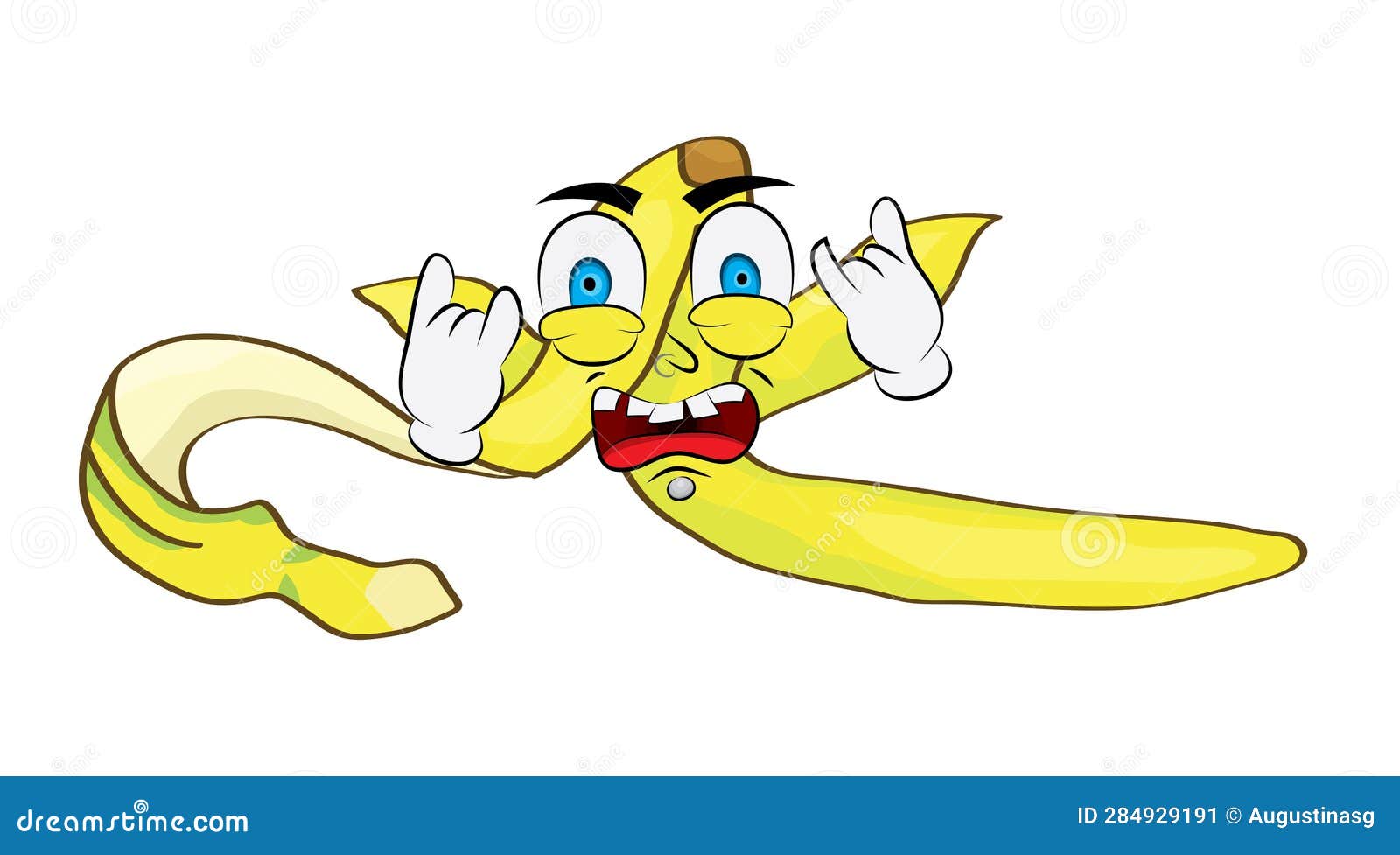Punk Cartoon Illustration of Banana Peel Stock Illustration ...