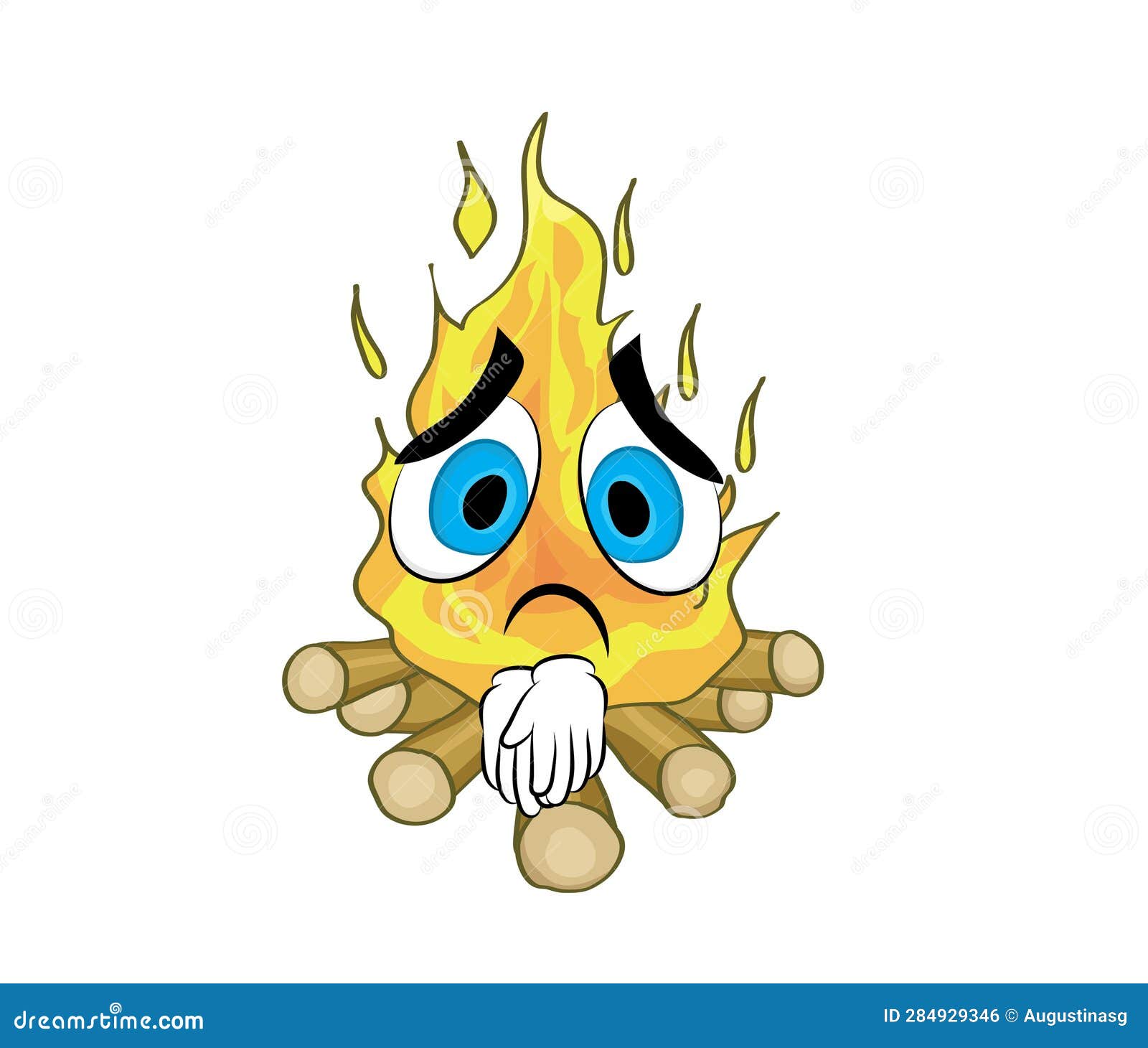 Sad Cartoon Illustration of Fire Place Stock Illustration ...