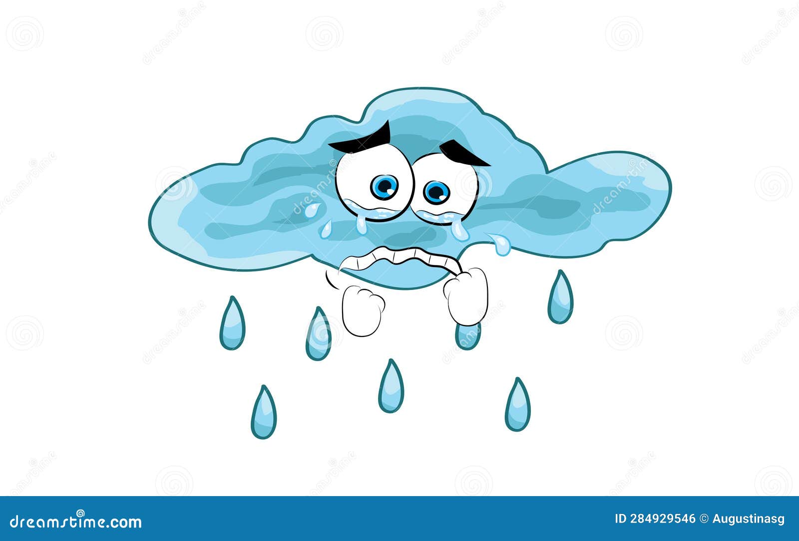 Crying Cartoon Illustration Of Raining Clound | CartoonDealer.com ...