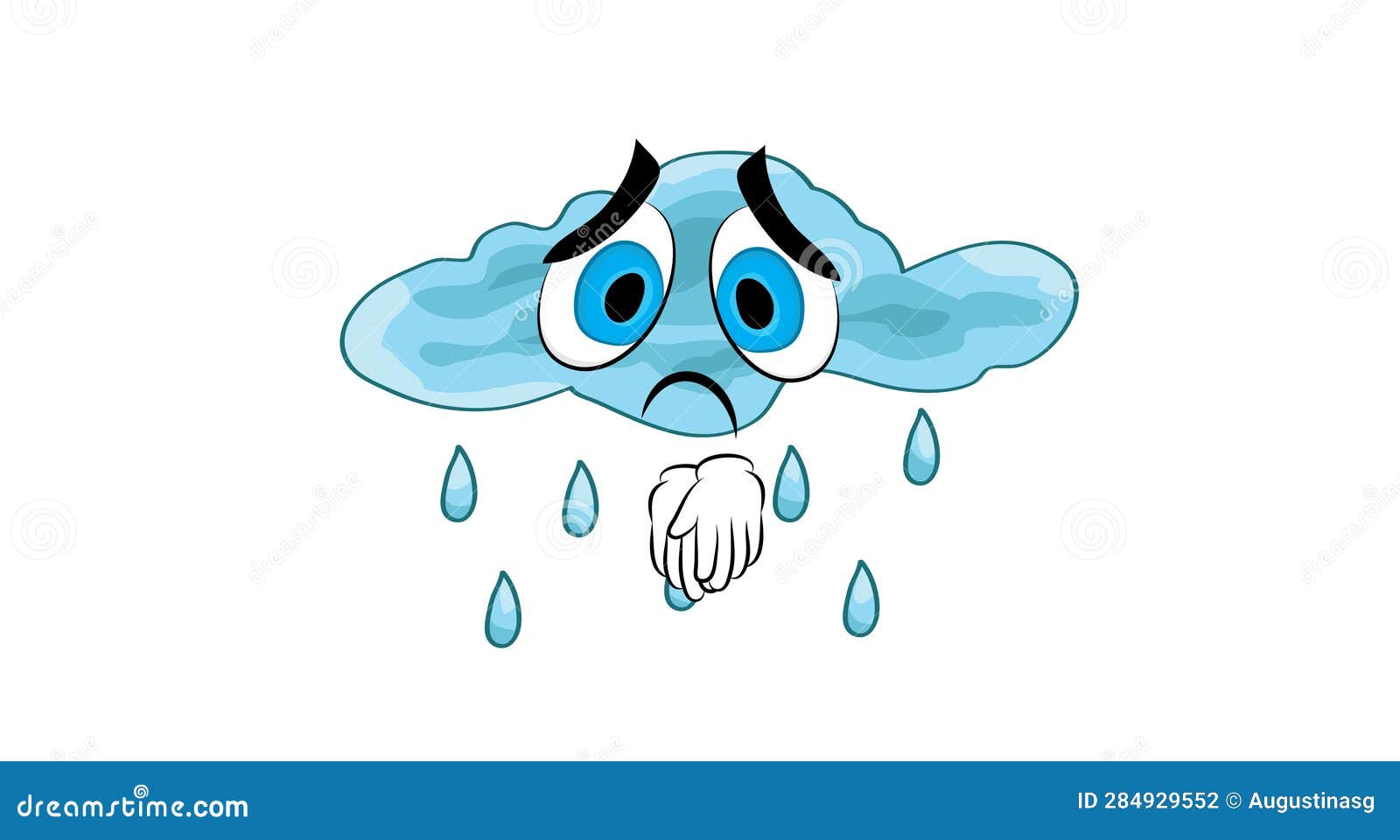 Sad Cartoon Illustration Of Raining Clound | CartoonDealer.com #284929552