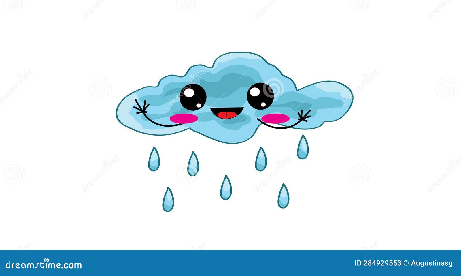 Cute Raining Cloud Characters. Funny Happy Smiley Clouds. Smiling ...