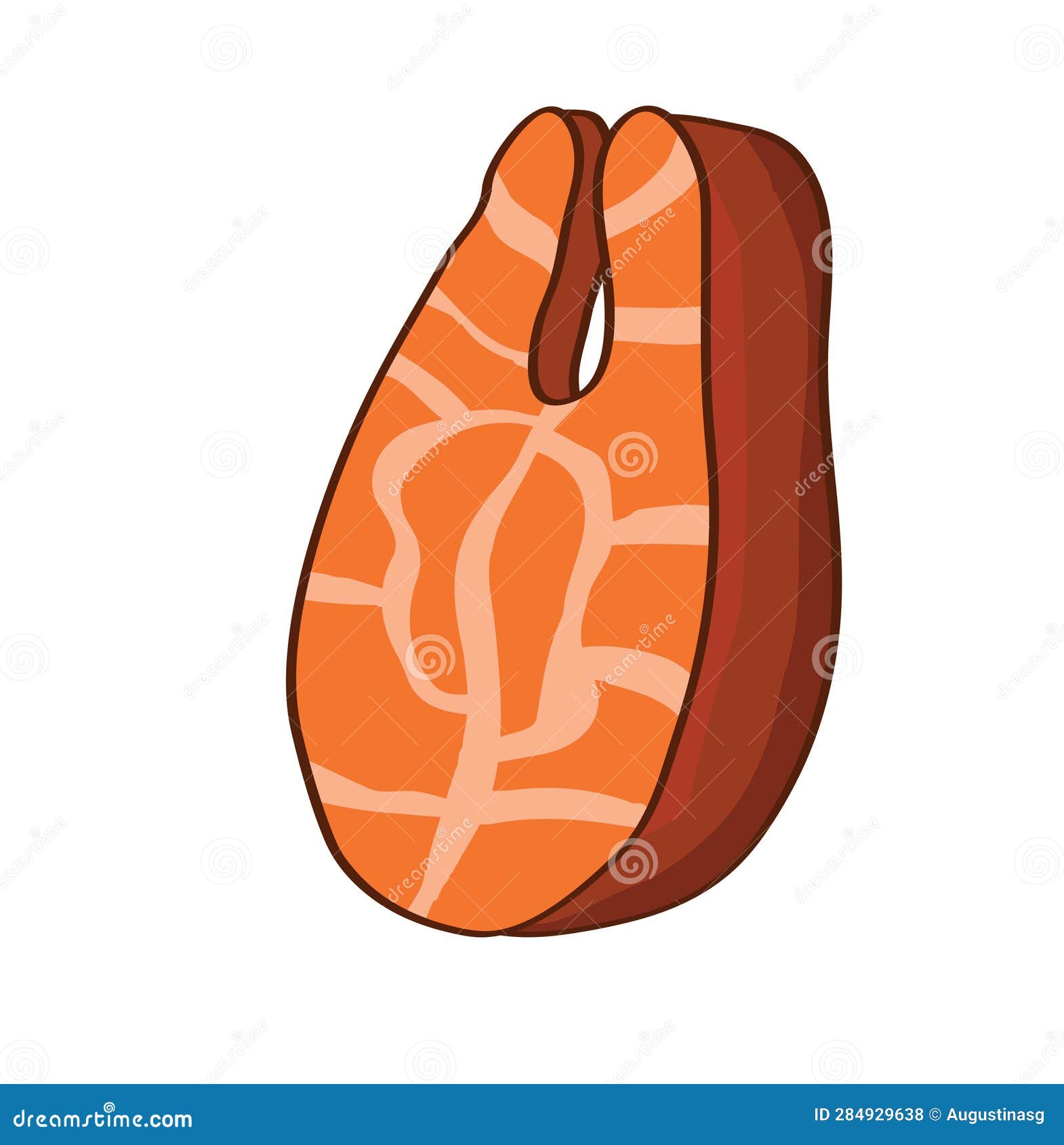 Cartoon Illustration of Salmon Slice Stock Illustration - Illustration ...