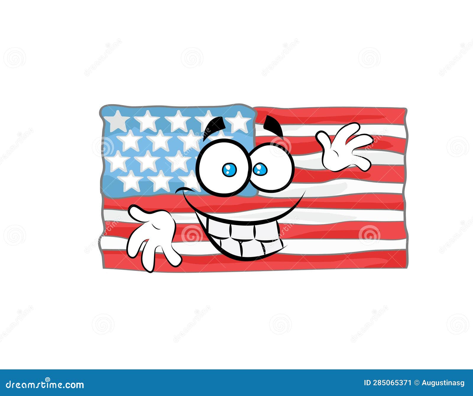 Happy Cartoon Illustration of USA Flag Stock Illustration ...