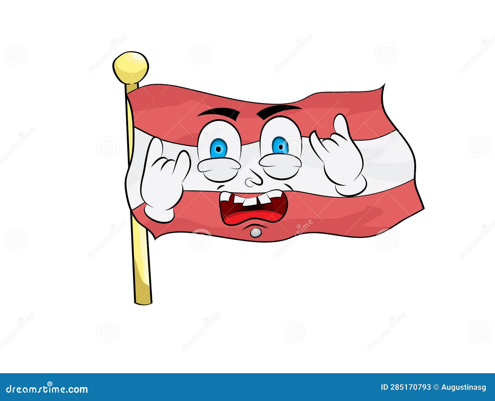 Punk Cartoon Illustration of Austria Flag Stock Illustration ...