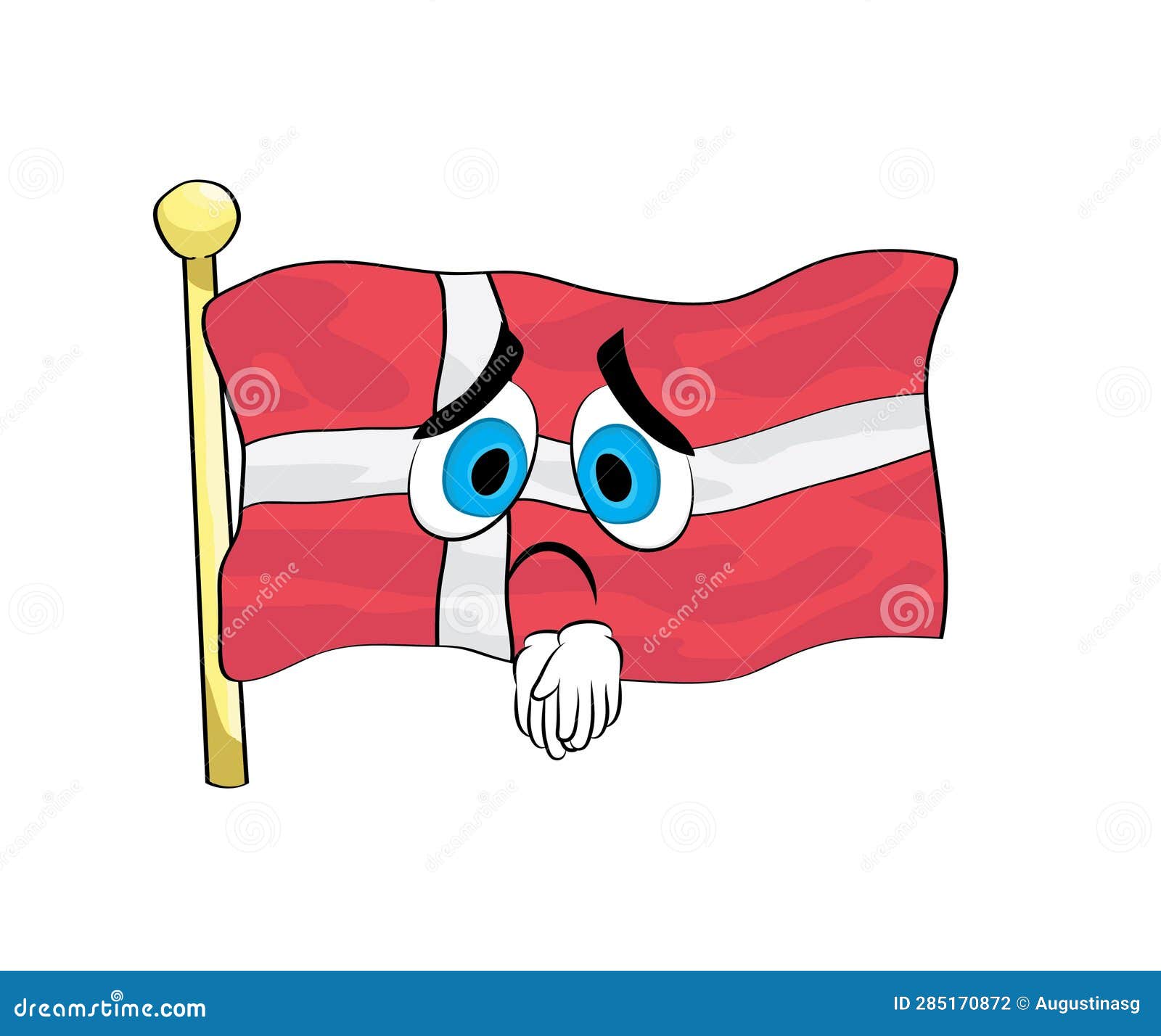 Sad Cartoon Illustration of Denmark Flag Stock Illustration ...
