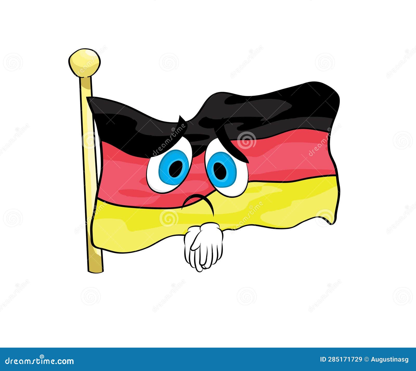 Sad Cartoon Illustration of Germany Flag Stock Illustration ...
