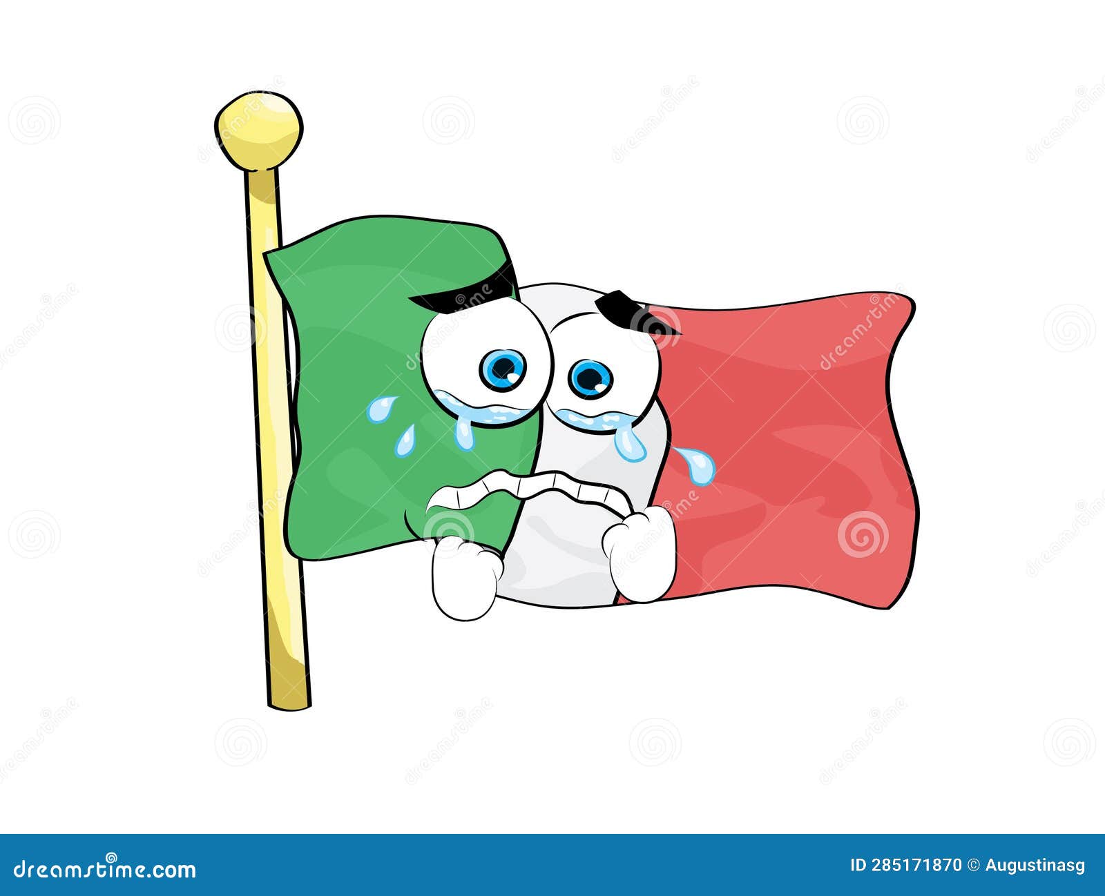 Crying Cartoon Illustration of Italy Flag Stock Illustration ...