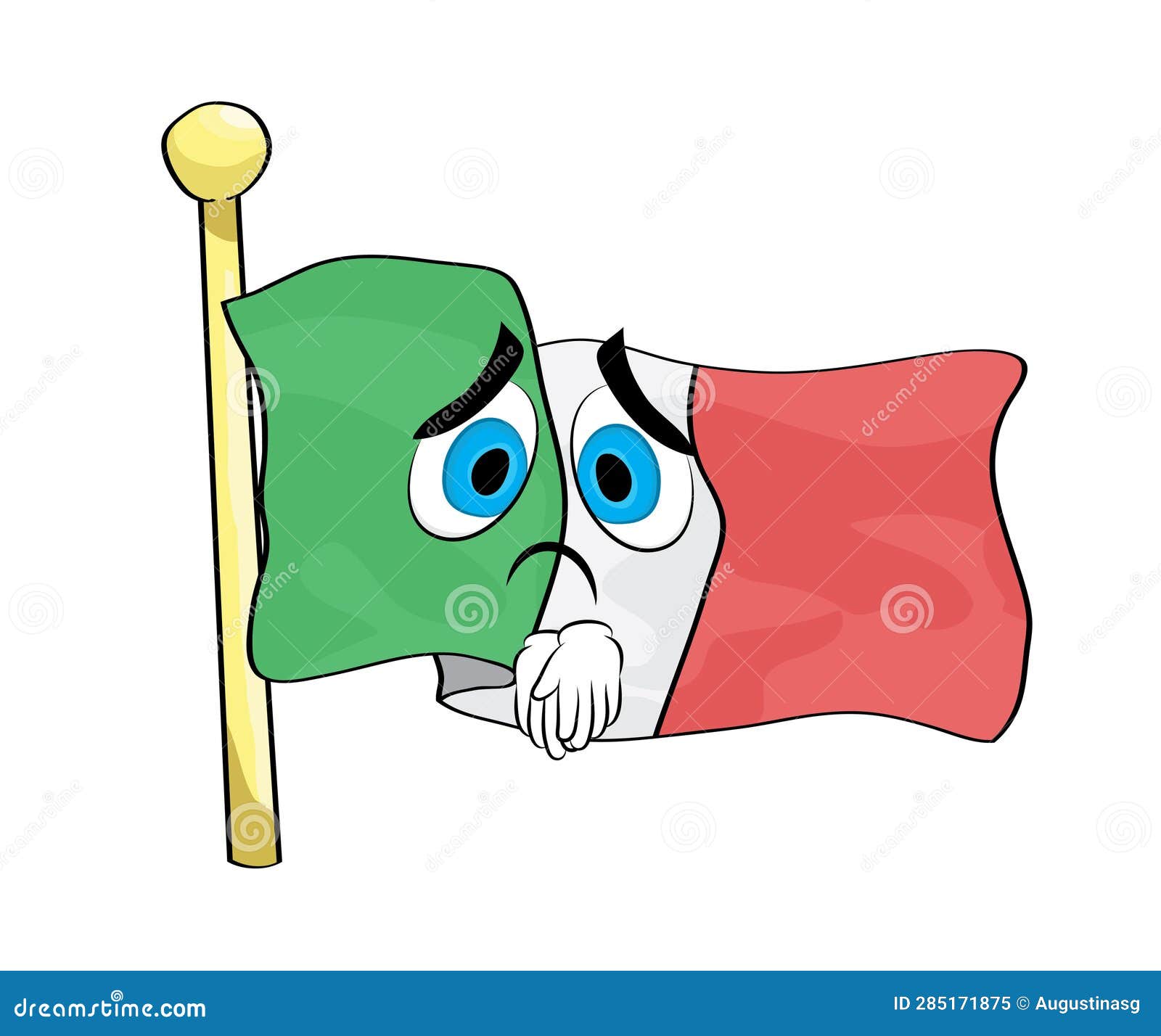 Sad Cartoon Illustration of Italy Flag Stock Illustration ...
