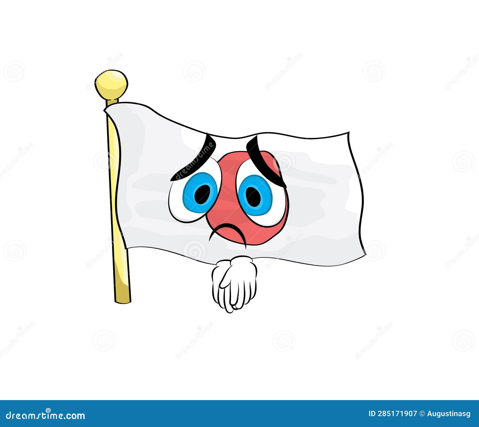 Sad Cartoon Illustration of Japan Flag Stock Illustration ...