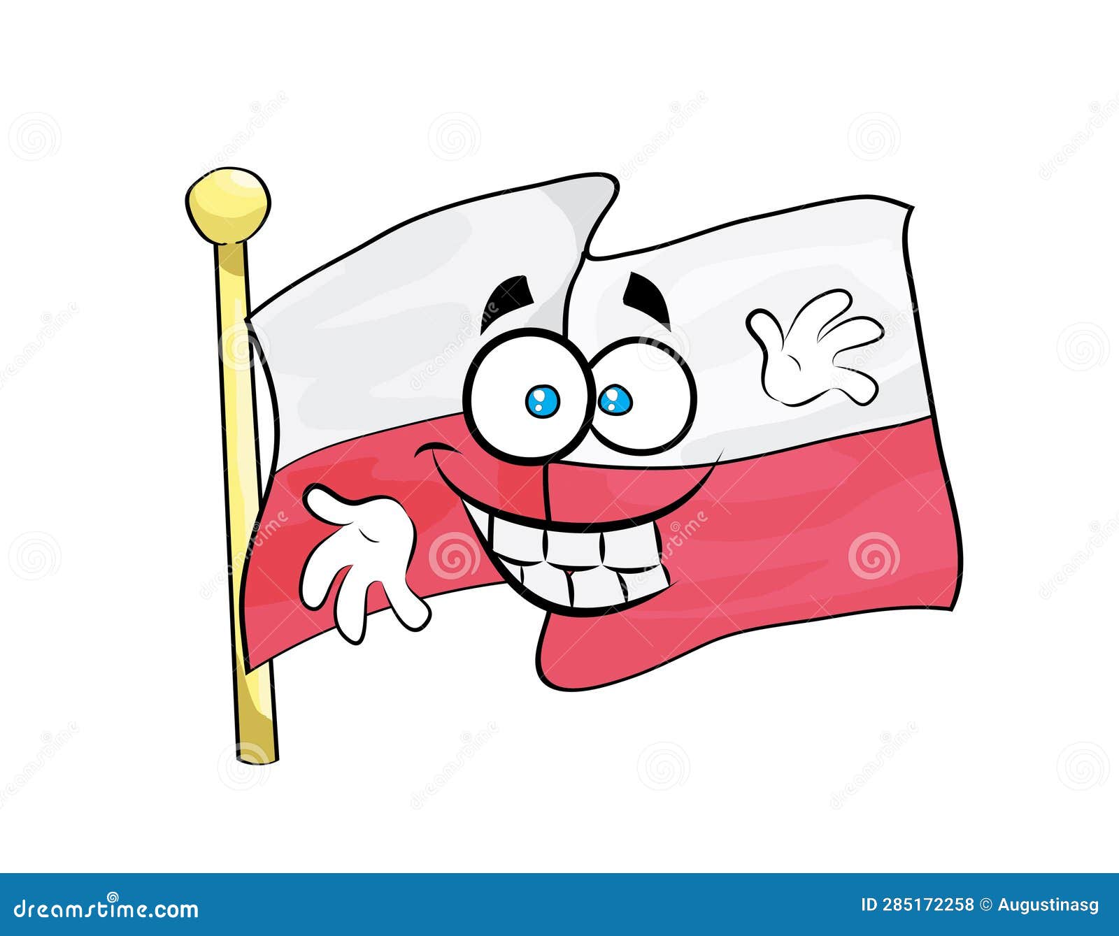 Happy Cartoon Illustration of Poland Flag Stock Illustration ...