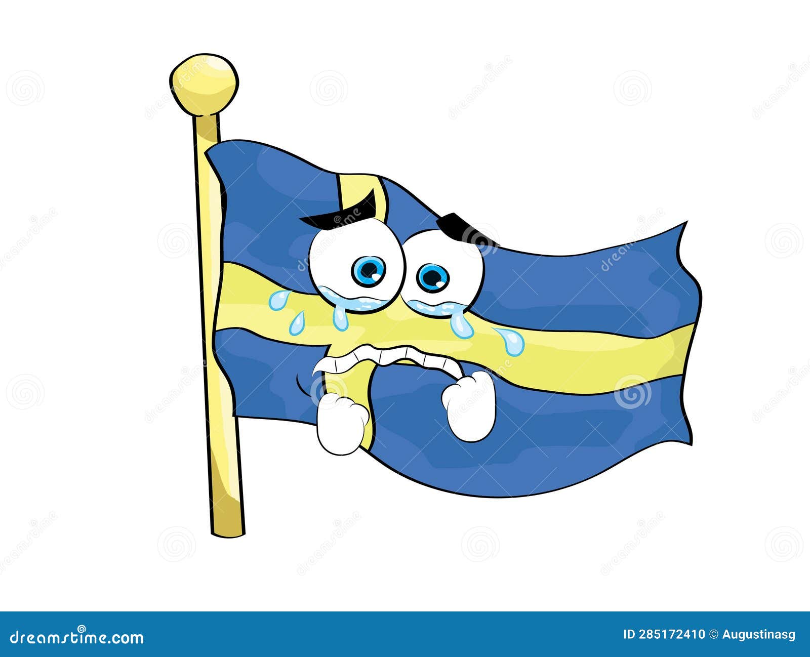Crying Cartoon Illustration of Sweden Flag Stock Illustration ...