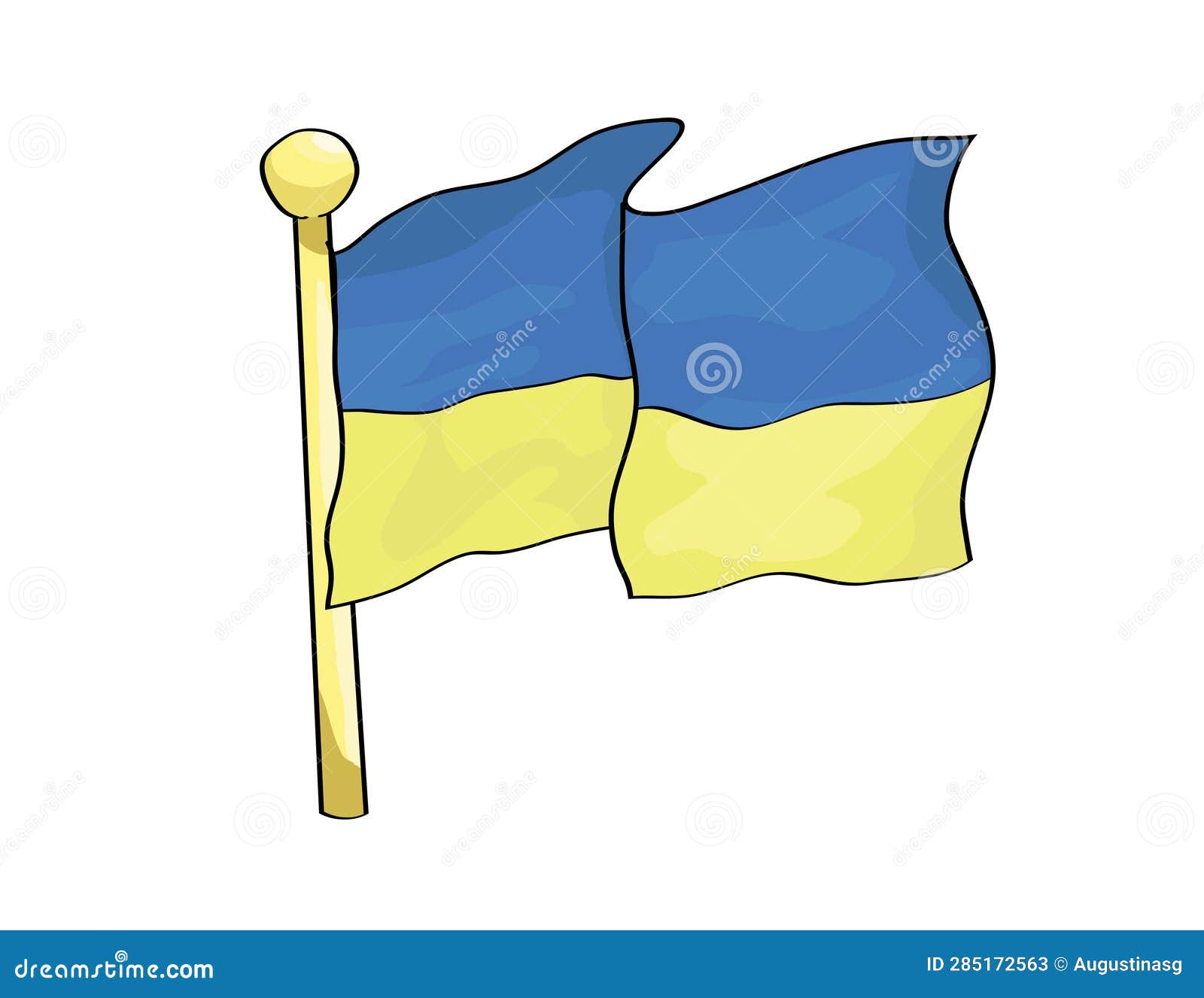 Cartoon Illustration of Ukraine Flag Stock Illustration - Illustration ...