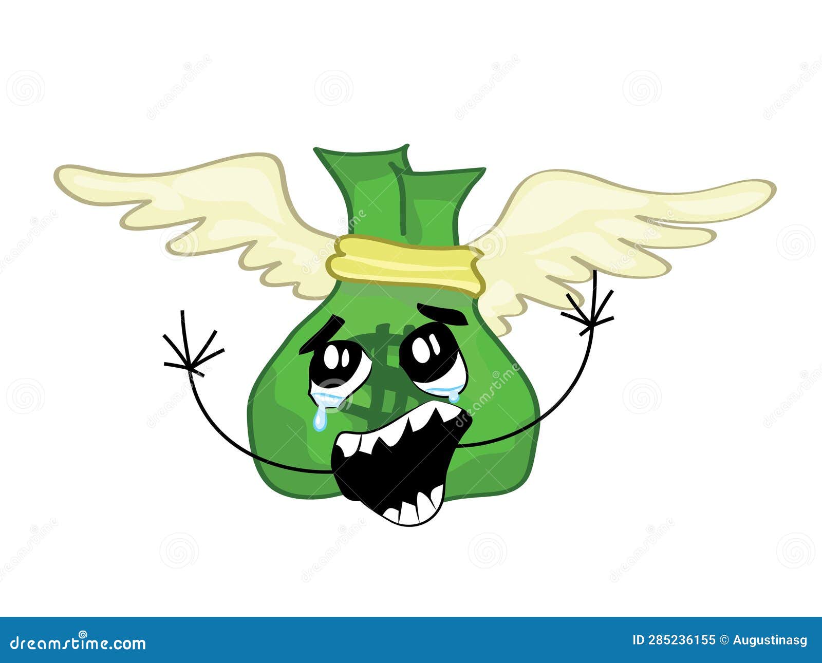Crying Internet Meme Illustration of Bag of Money Stock Illustration ...