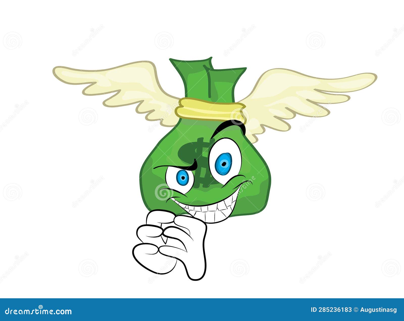Evil Cartoon Illustration of Bag of Money Stock Illustration ...