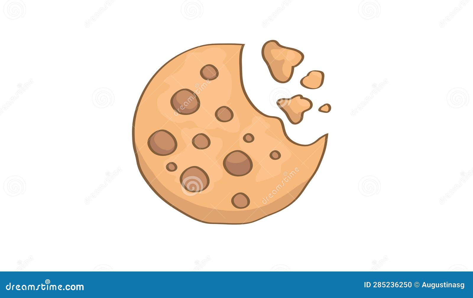 Cartoon Illustration of Bitten Cookie Stock Illustration - Illustration of diagram, looking ...
